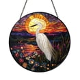 Sunset Round Suncatcher Glass Window Panel Nature Landscape Stained ...