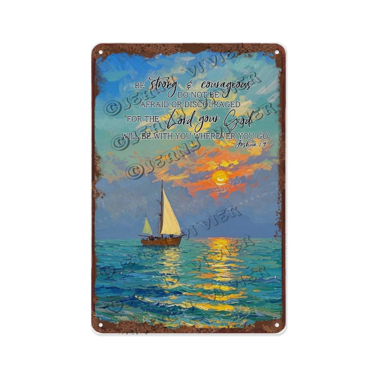 Sunset Sailboat Inspirational Quote 8x12 Inch Metal Sign | Nautical ...
