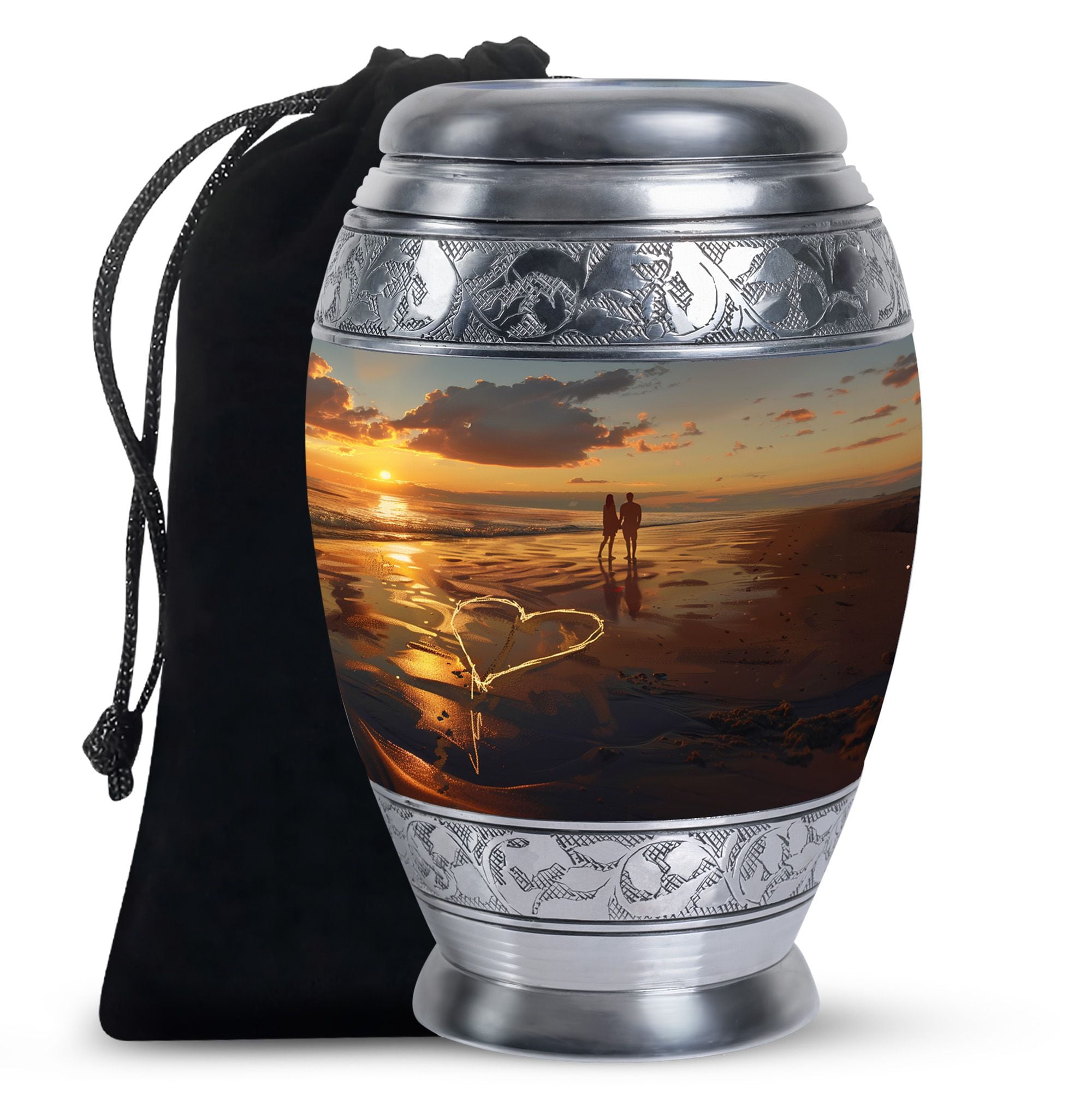 Sunset Sand Heart Large Cremation Urn, Cremation Urns, Decorative Urn ...