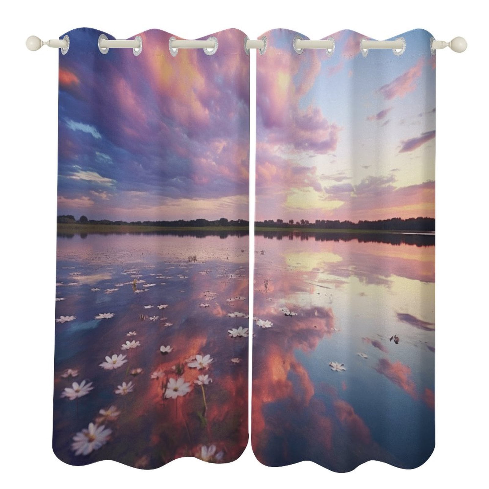 Sunset Scenery Window Curtain Panels Grommet Blackout Curtains Blackout ...