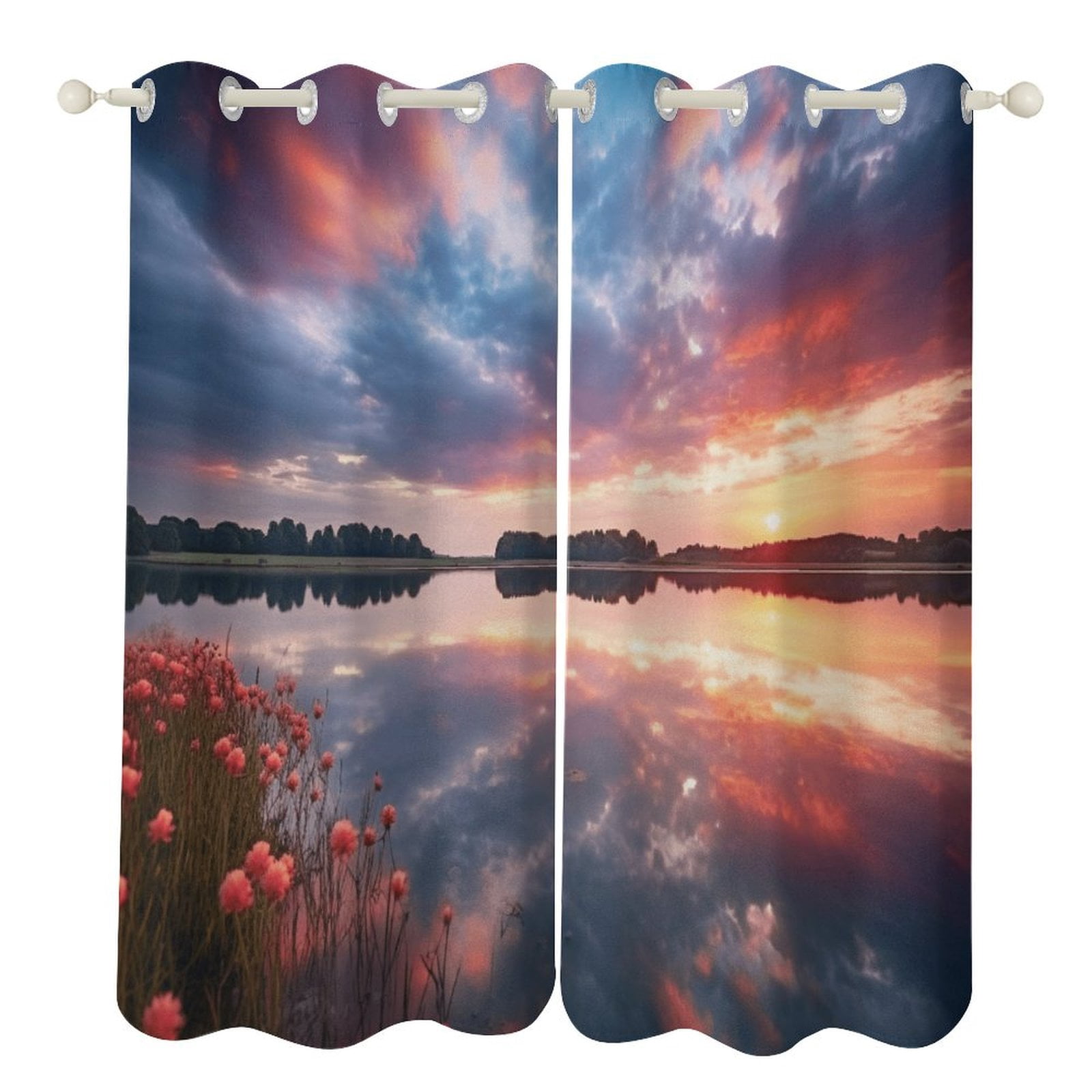 Sunset Scenery Window Curtain Panels Grommet Blackout Curtains Blackout ...