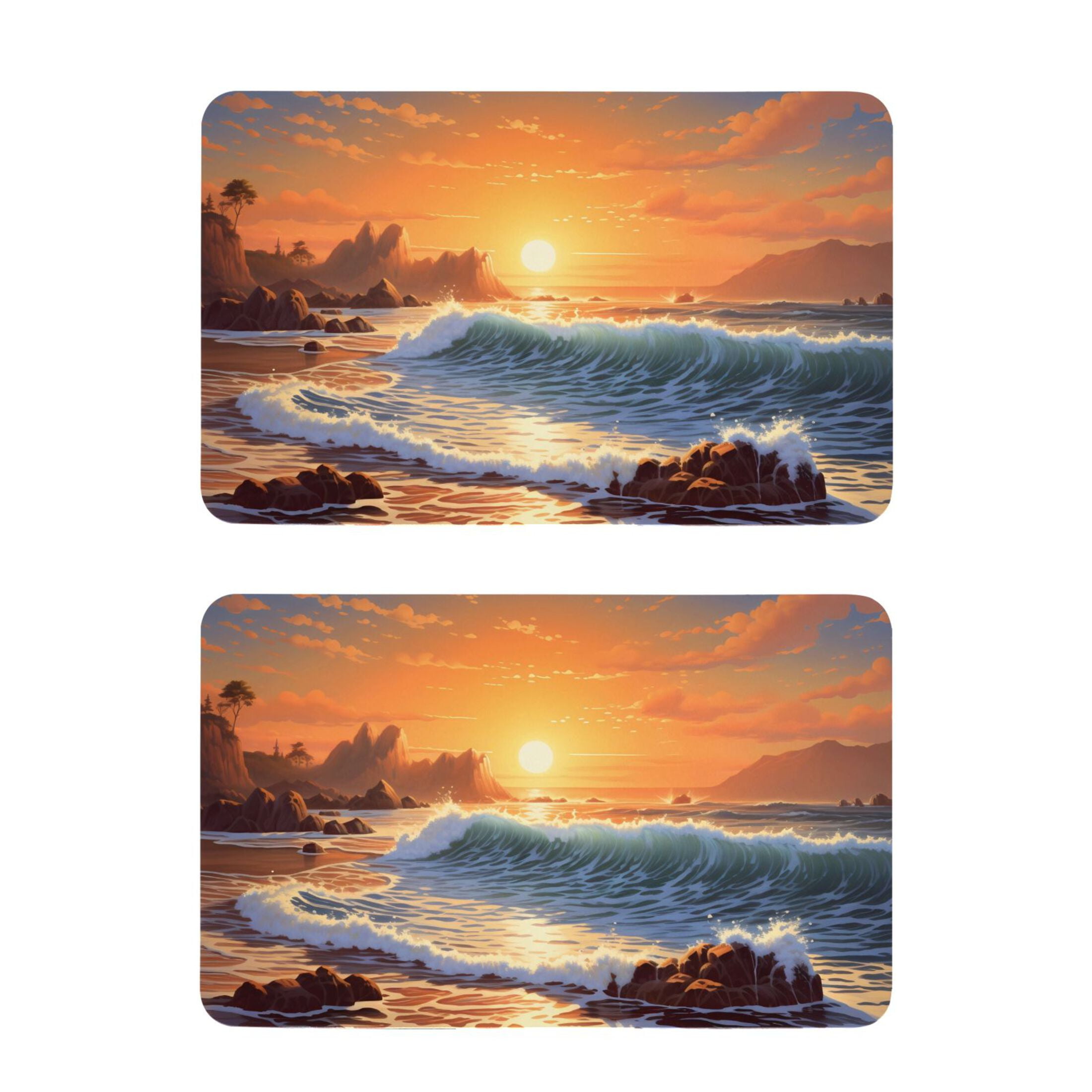 Sunset Sea Landscape Fridge Magnets Sticker Refrigerator Magnetic ...