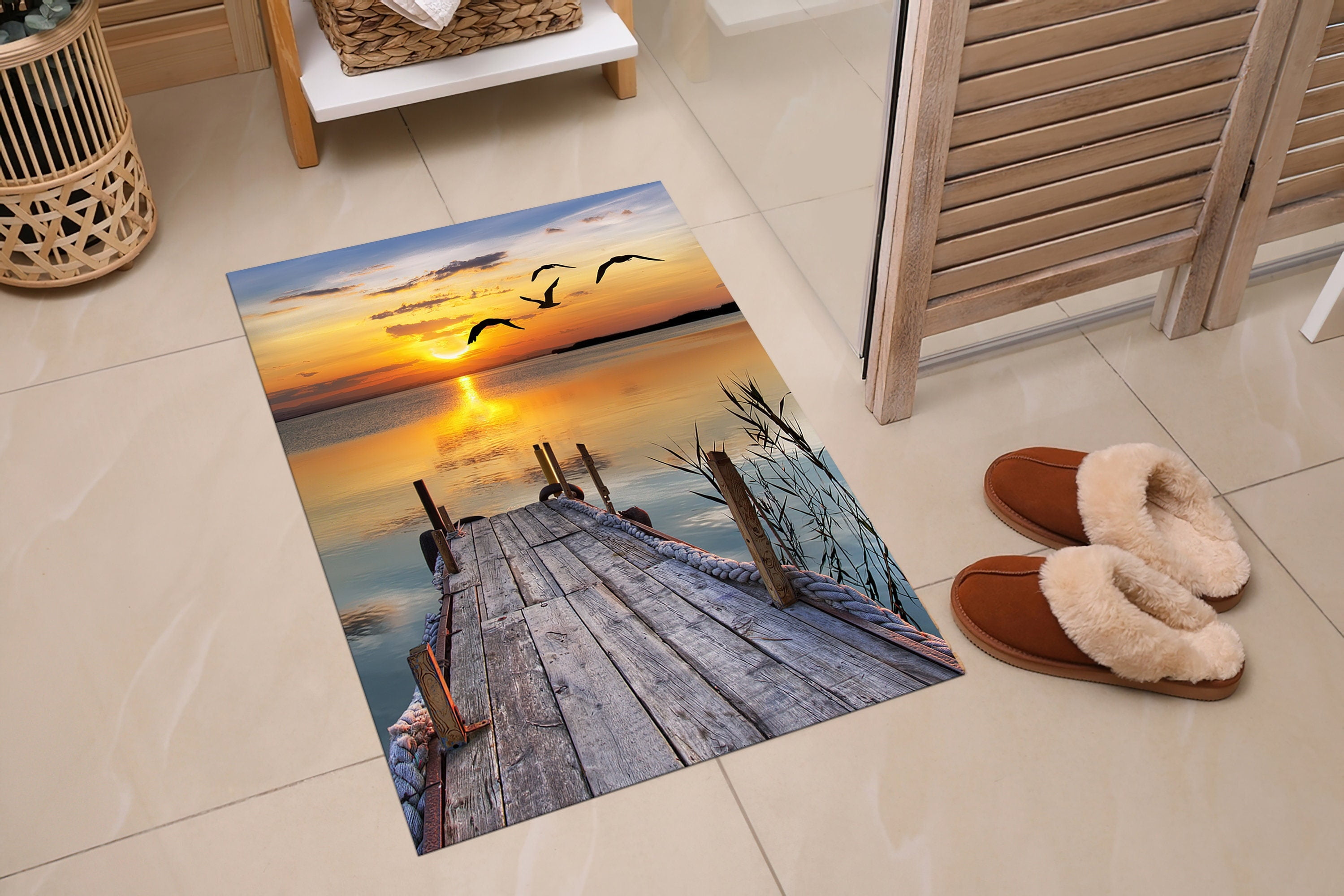 Sunset and Sea Landscape Rugs, Landscape Rug, Outdoor Rugs, Sea ...
