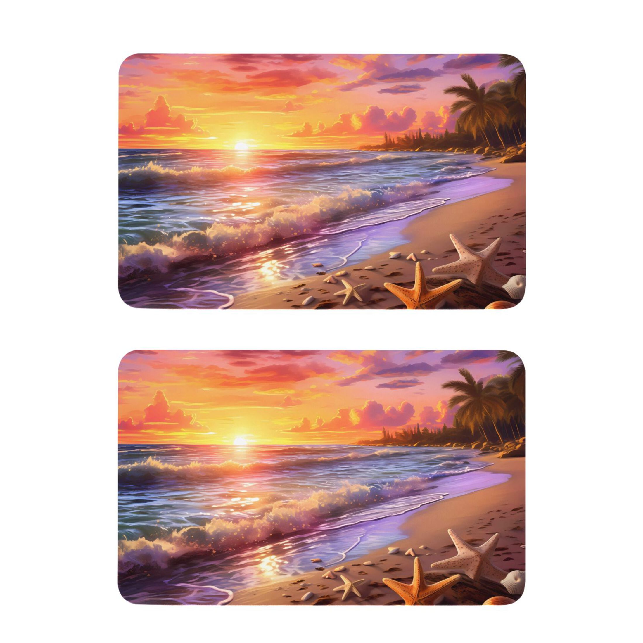 Sunset Seastar on Beach Fridge Magnets Sticker Refrigerator Magnetic ...