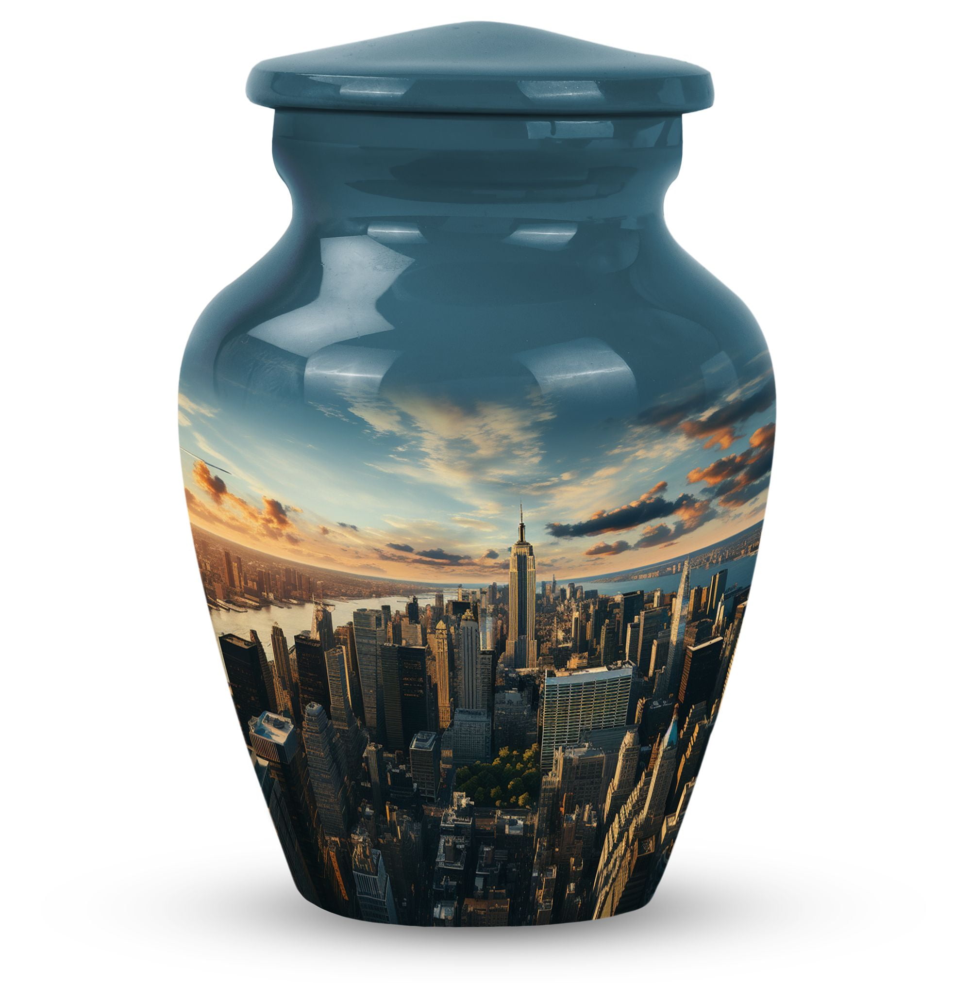 Sunset Serenade over Cityscape - Human Remains Urn - United Hearts Urn ...