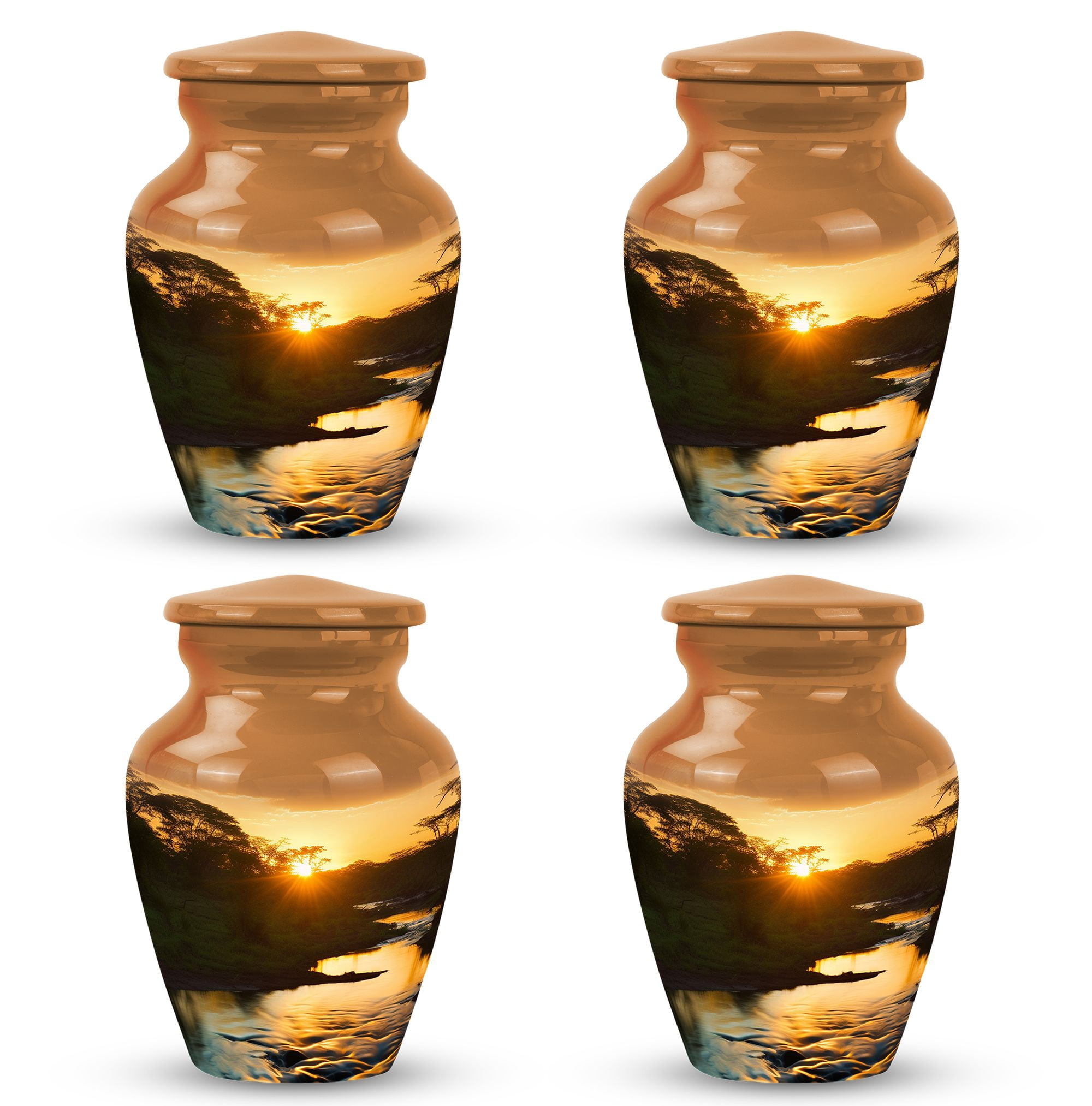 Sunset Over The Serene African Savannah, Keepsake Urns For Ashes ...