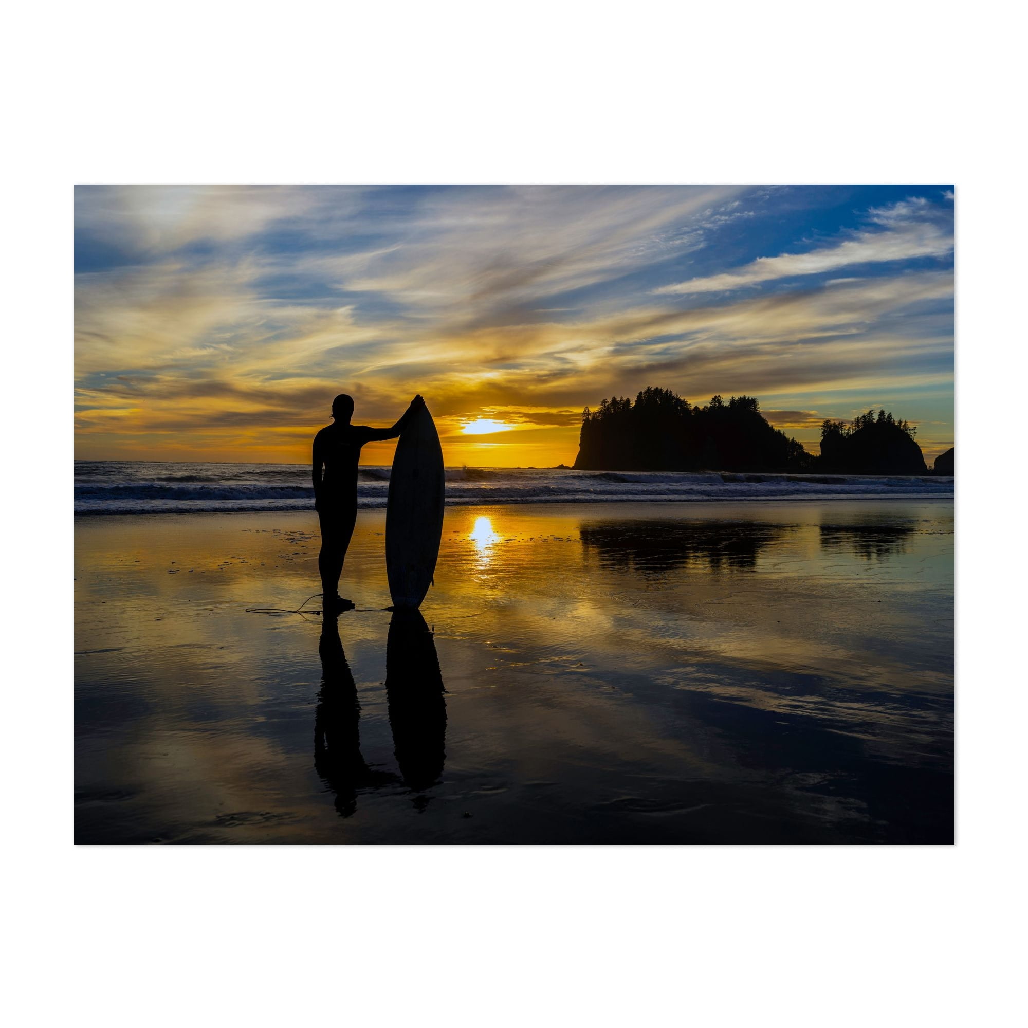Sunset Serenity - Washington Photography Surf Sunset Silhouette Beach ...