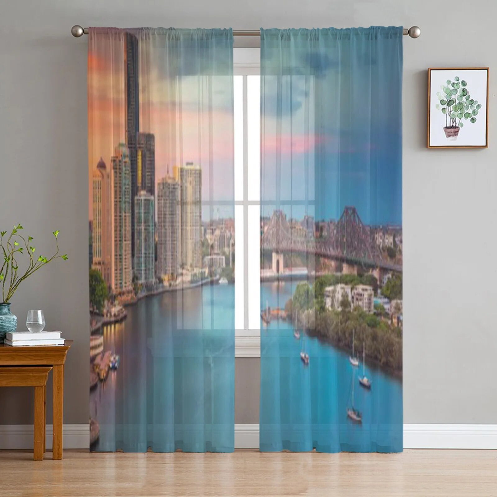 Sunset Sky At Brisbane Australia With Reflection Dramatic Chiffon Sheer ...