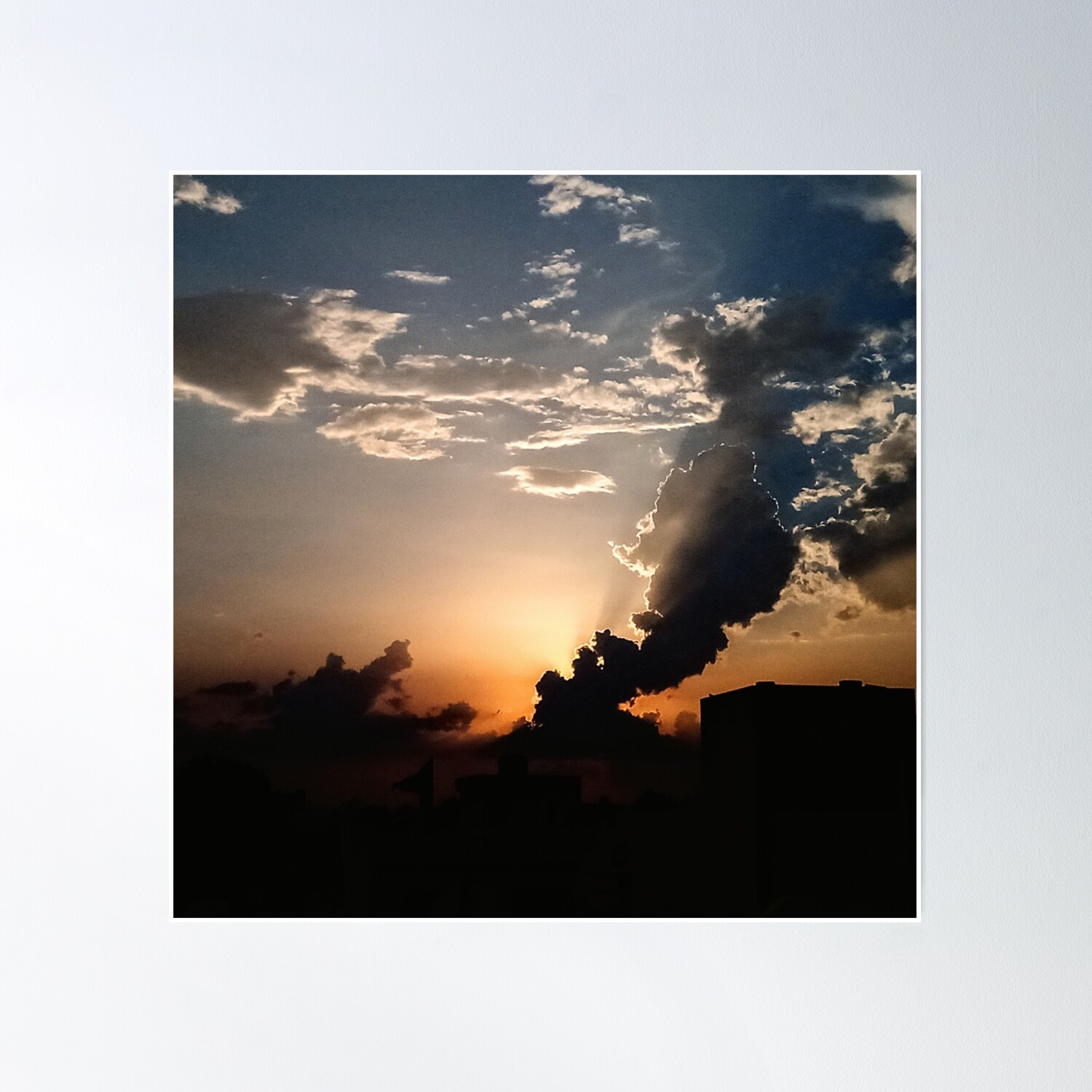 Sunset Sky Poster Wall Art, Modern Wall Decor, 24x24 UNFRAMED - Walmart.com