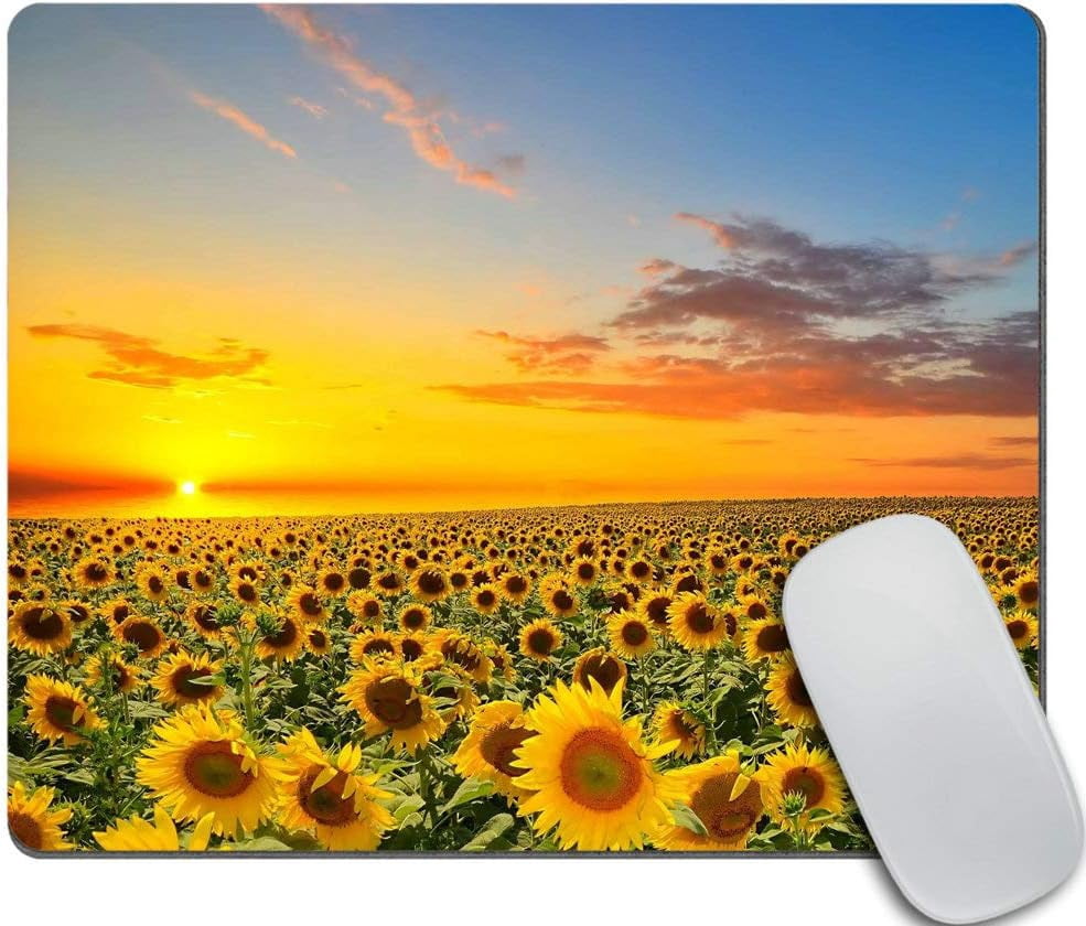 Sunset Sunflower Scenery Gaming Mouse Pad Custom Design Beautiful ...