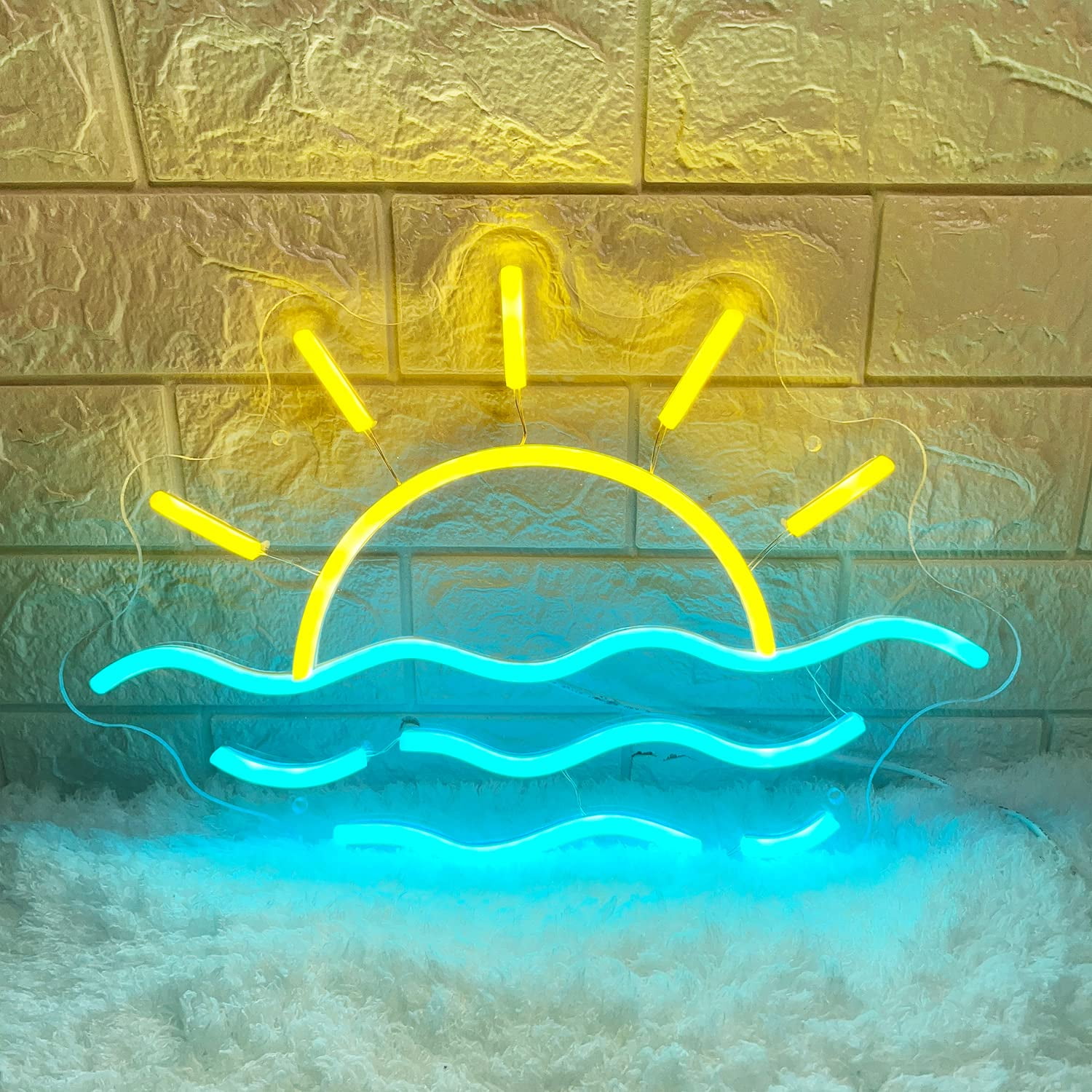 Sunset Sunrise Neon Sign Sun on The Sea Neon LED Light Sign for Wall ...