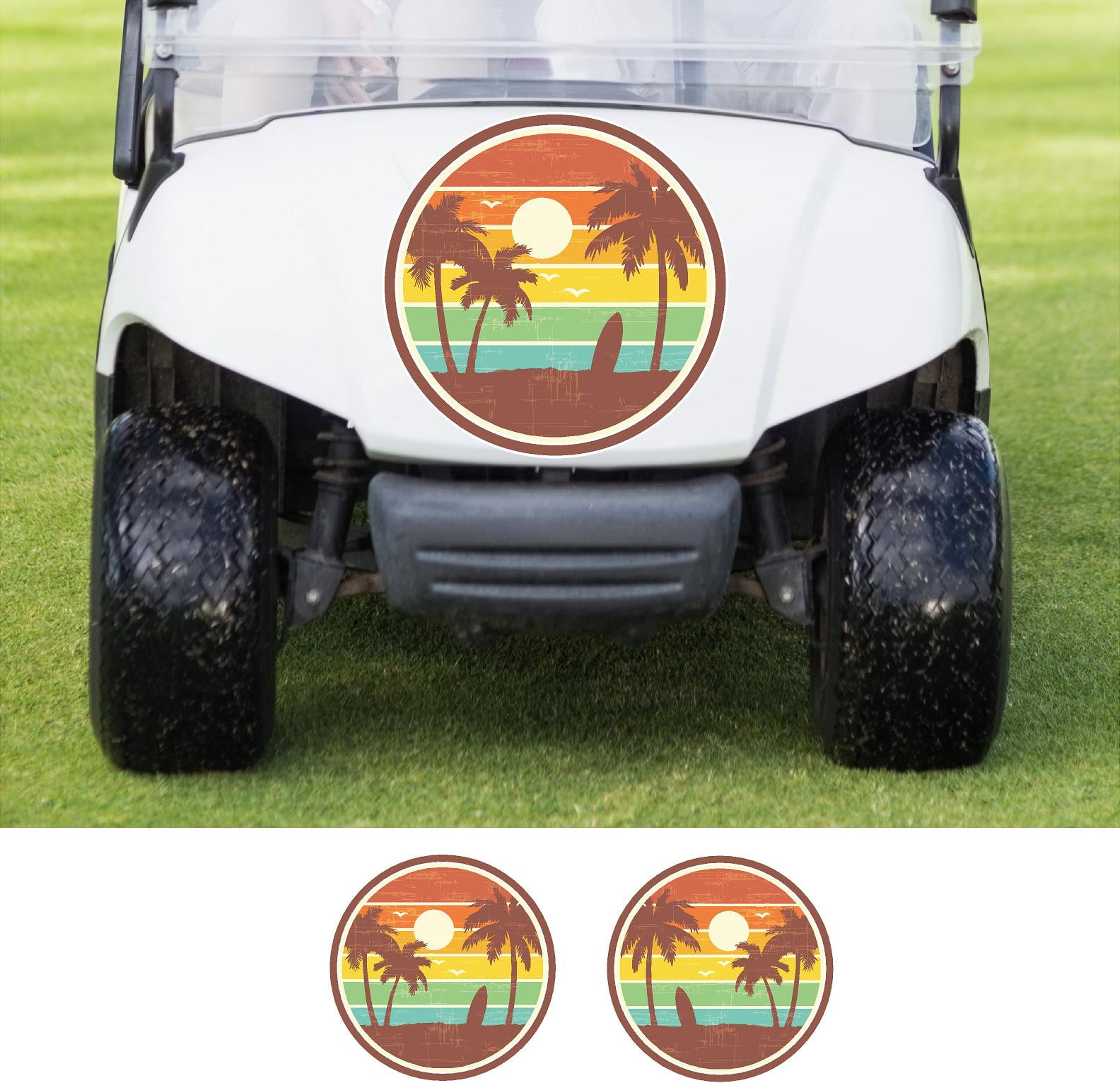 Sunset Surfboard Golf Cart Hood & Side Decal Set – Tropical Outdoor ...
