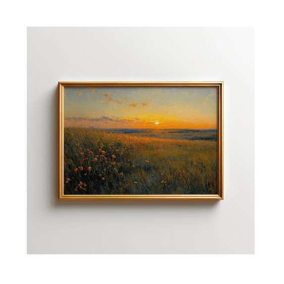 Sunset Tallgrass Prairie Poster Kansas Flint Hills Landscape Poster ...