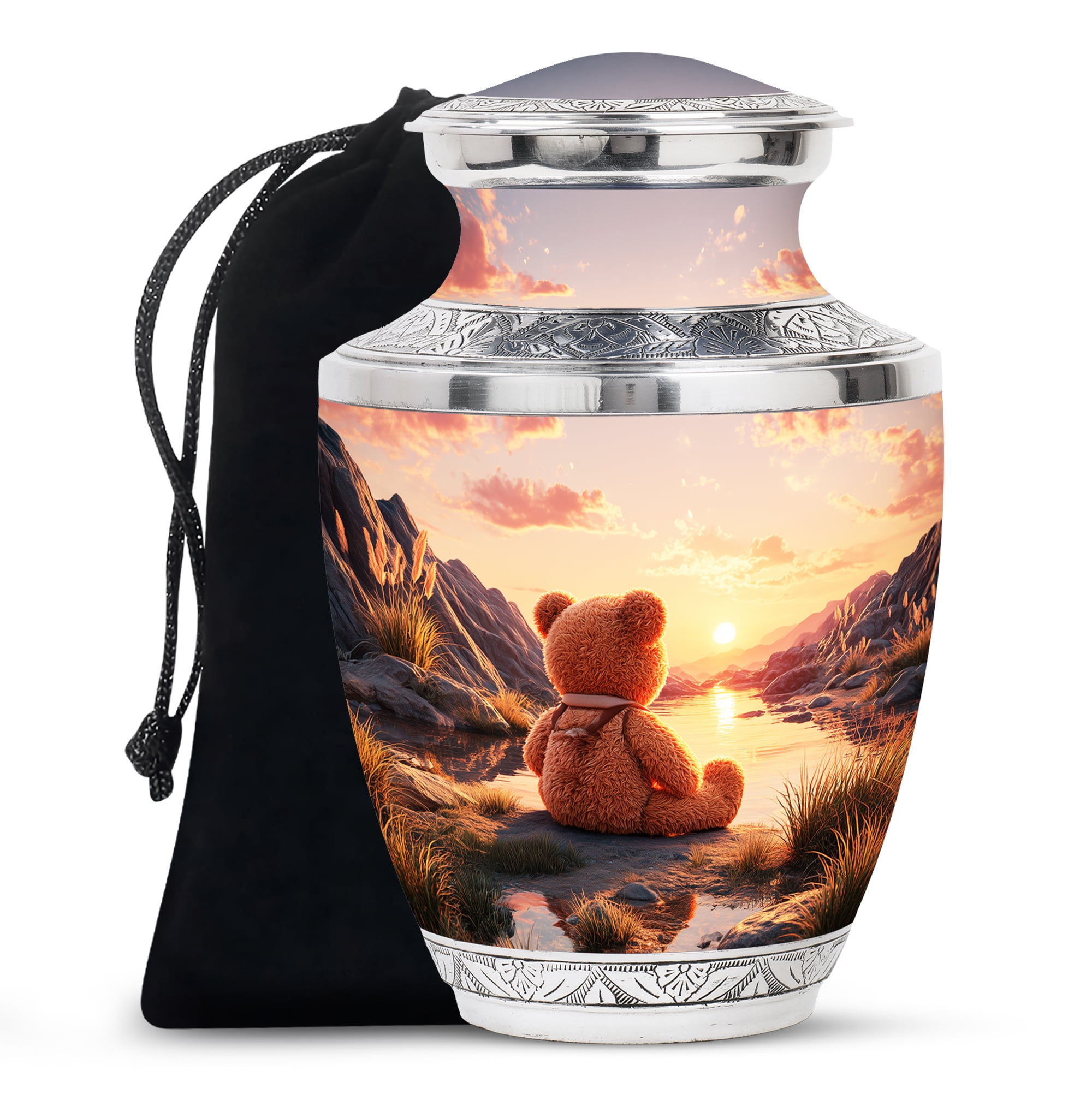 Sunset Teddy Bear Large Burial Urns For Human Ashes Adult Female & Male ...