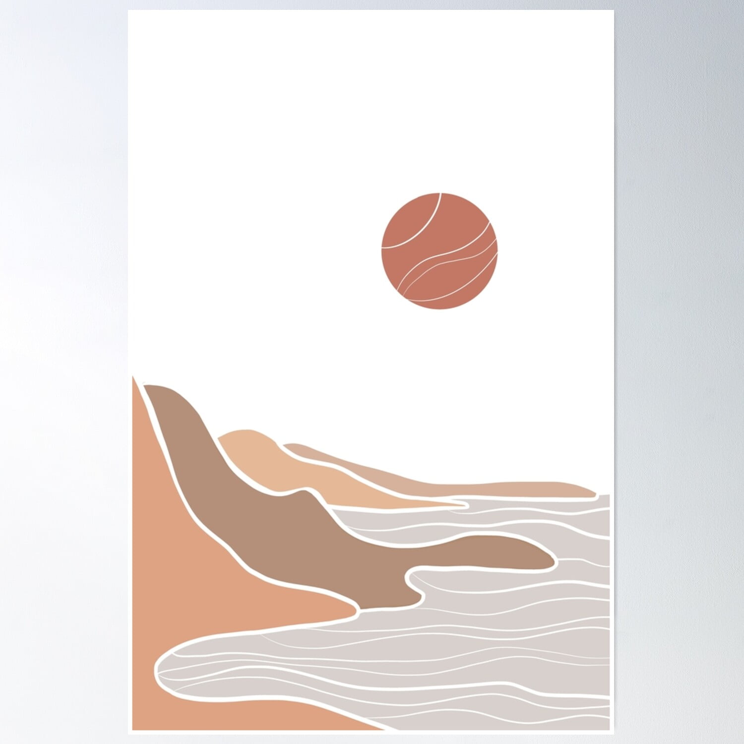 Sunset Terracotta Poster Wall Art, Modern Wall Decor, 12x18 UNFRAMED ...