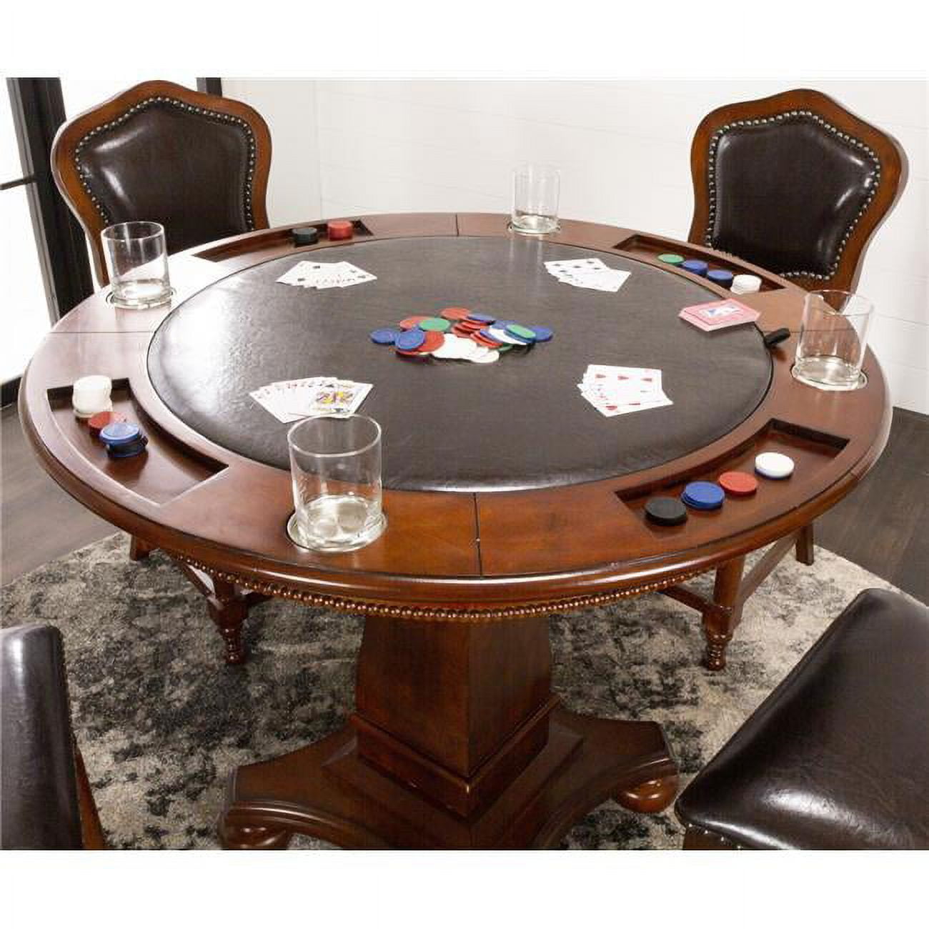 Sunset Trading 42 in. Bellagio Round Counter Height Dining with Chess ...