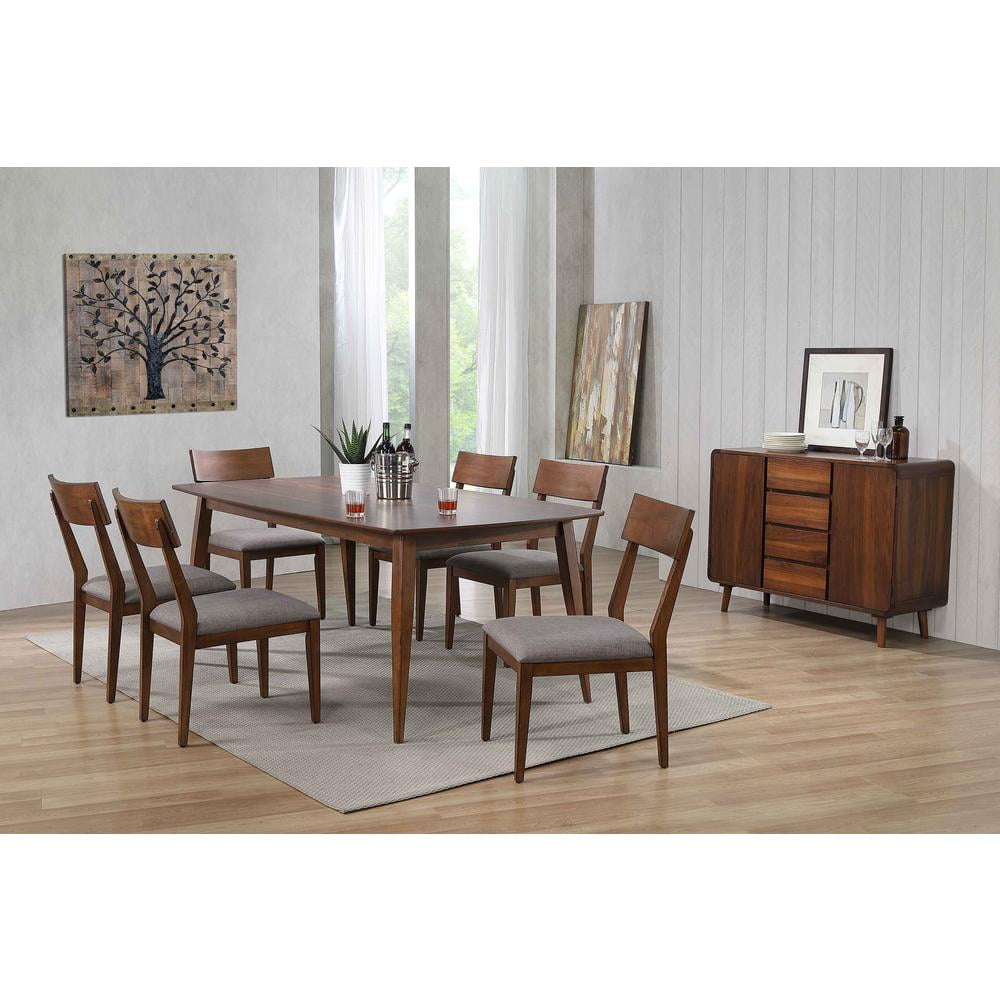 Sunset Trading Mid Century 8 Piece 78" Rectangular Dining Table Set ...