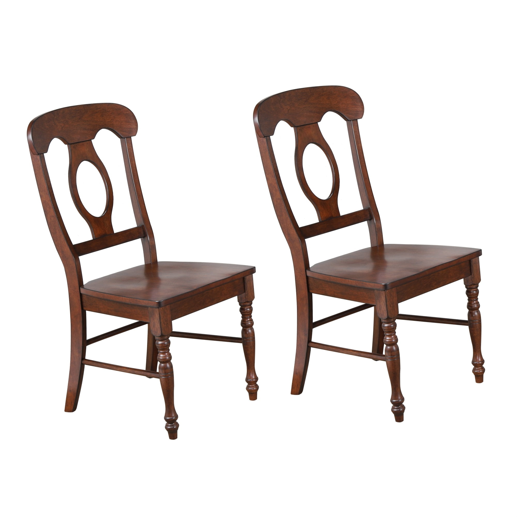 Sunset Trading Andrews 17.5" Dining Chairs in Chestnut Brown Wood (Set ...