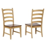 Sunset Trading Brook 18" Wood Ladder Back Dining Chairs in Cream (Set ...