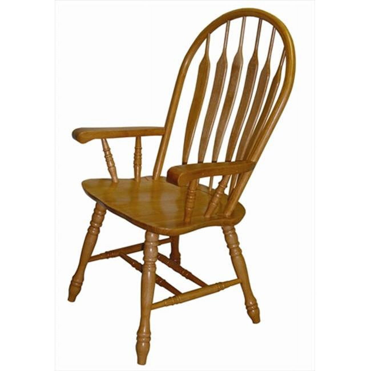 Sunset Trading Comfortable Oak Dining Armchair - Light Oak Furniture ...