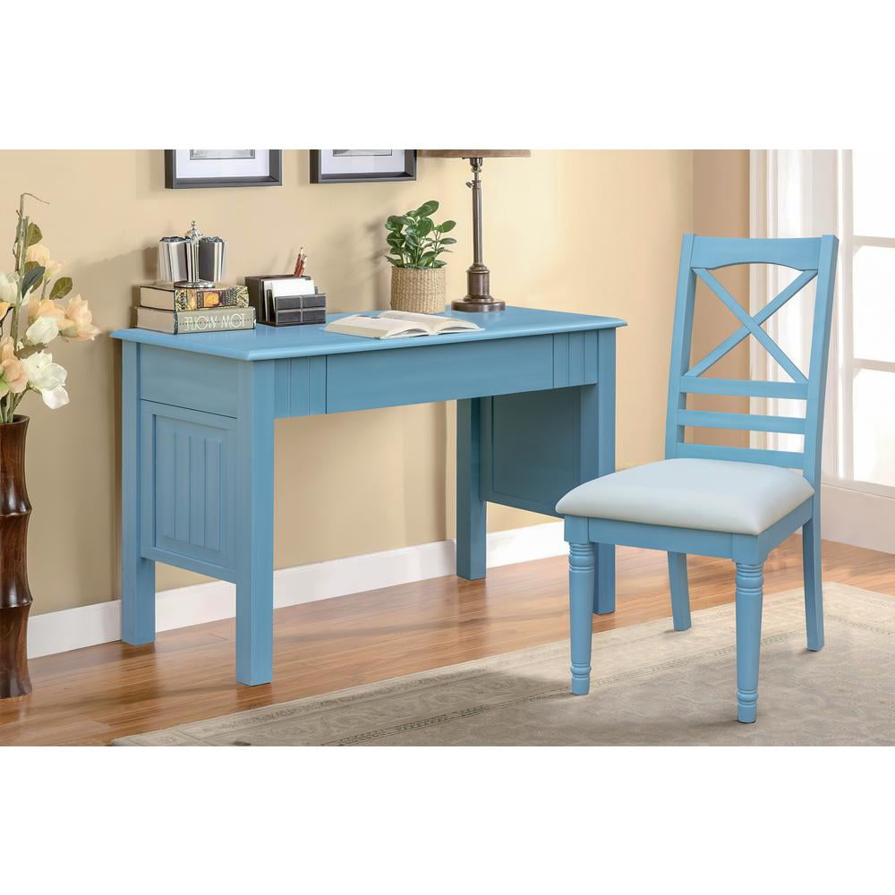 Sunset Trading Cool Breeze Coastal Wood Computer Desk and Chair in ...