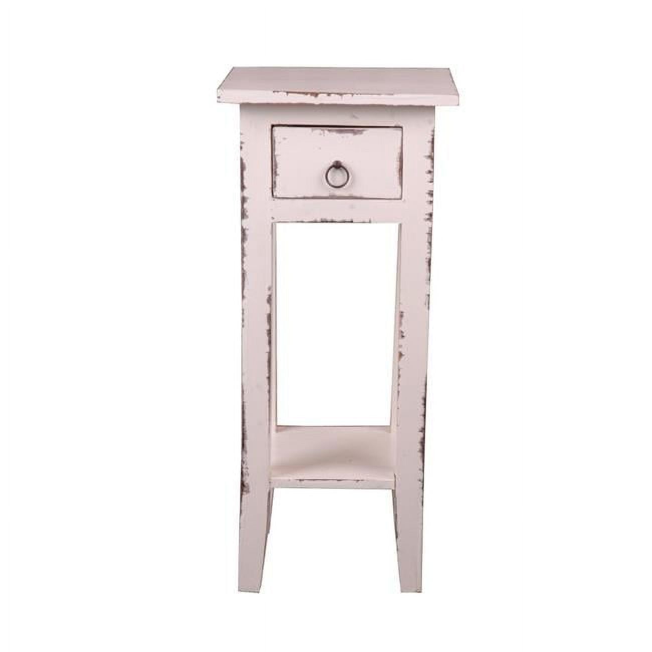 Sunset Trading Cottage Light Distressed Whitewash Narrow Side Table ...