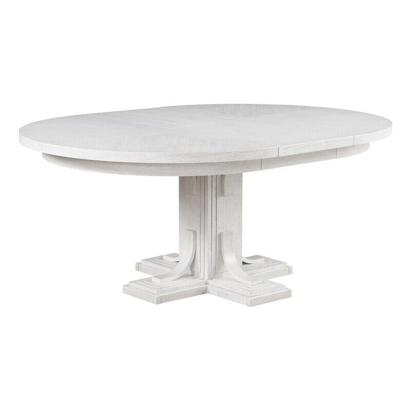 Sunset Trading Dover Expanding 54"Round-72"Oval Pedestal White Wood ...