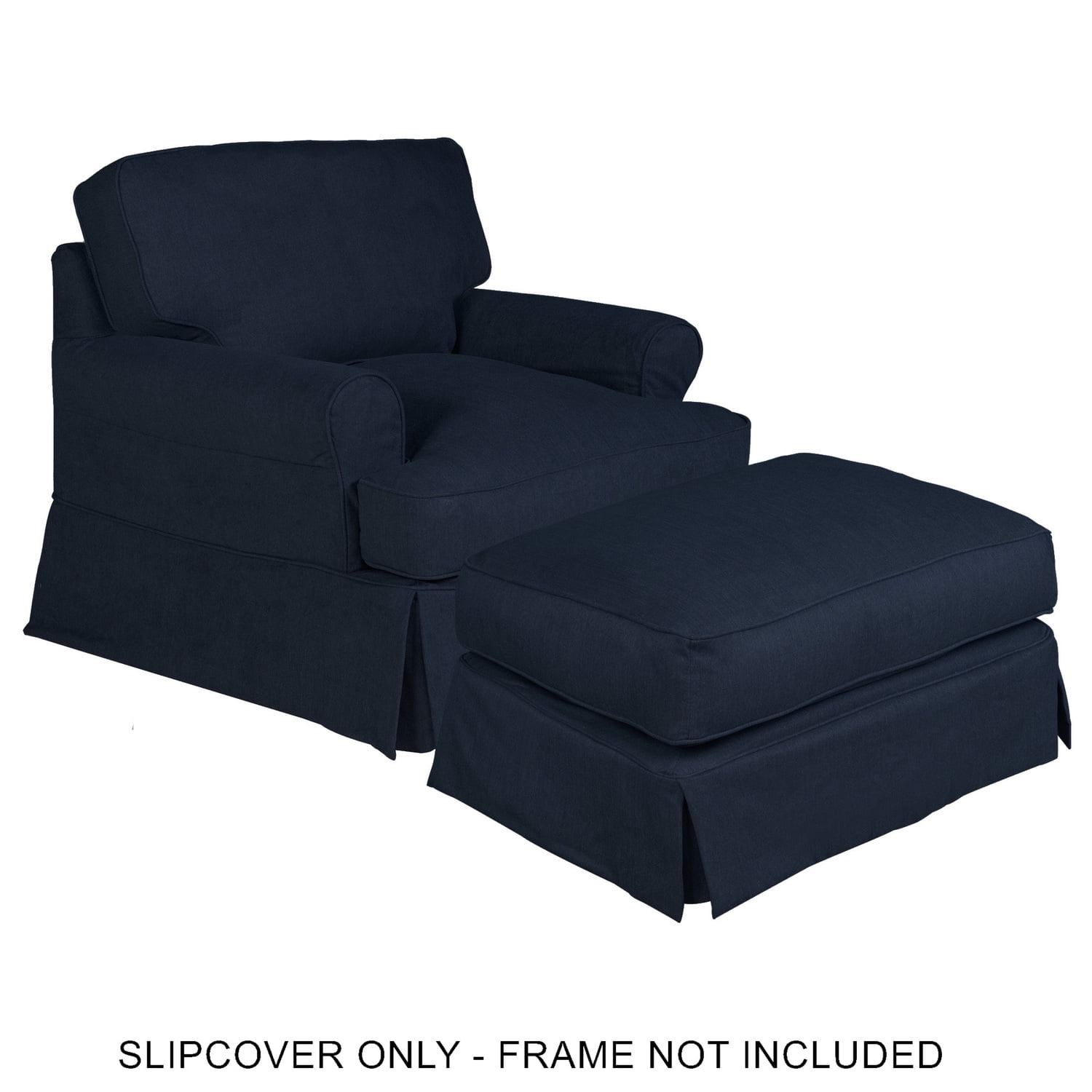 Sunset Trading Horizon Fabric Slipcover Set for Chair & Ottoman in Navy ...
