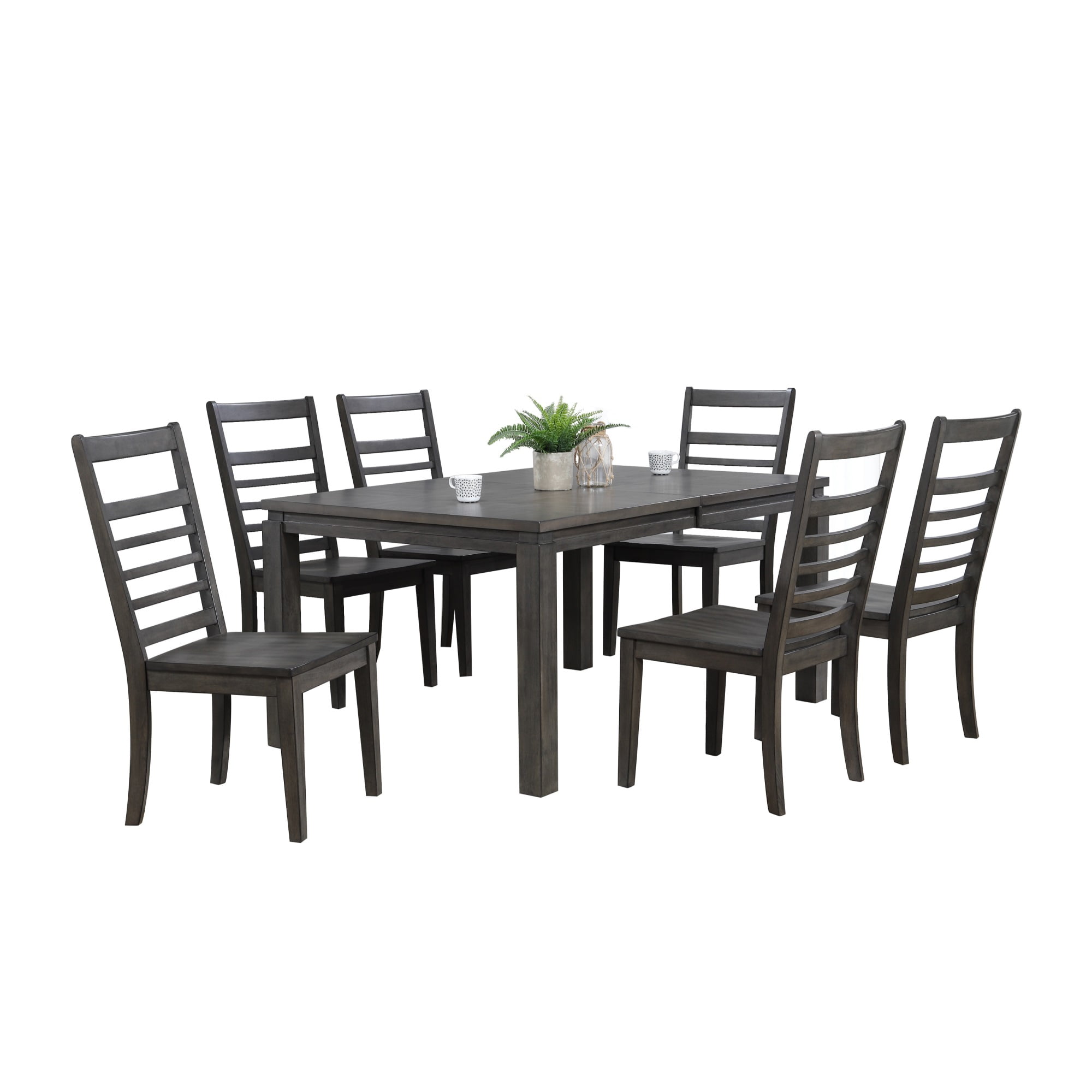 Sunset Trading Shades of Gray 7-Piece 82" Extendable Wood Dining Set in ...