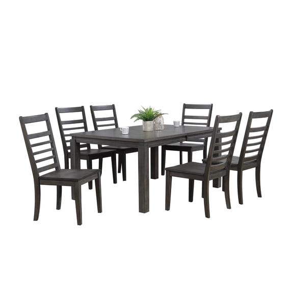Sunset Trading Shades of Gray 7-Piece 82" Extendable Wood Dining Set in ...