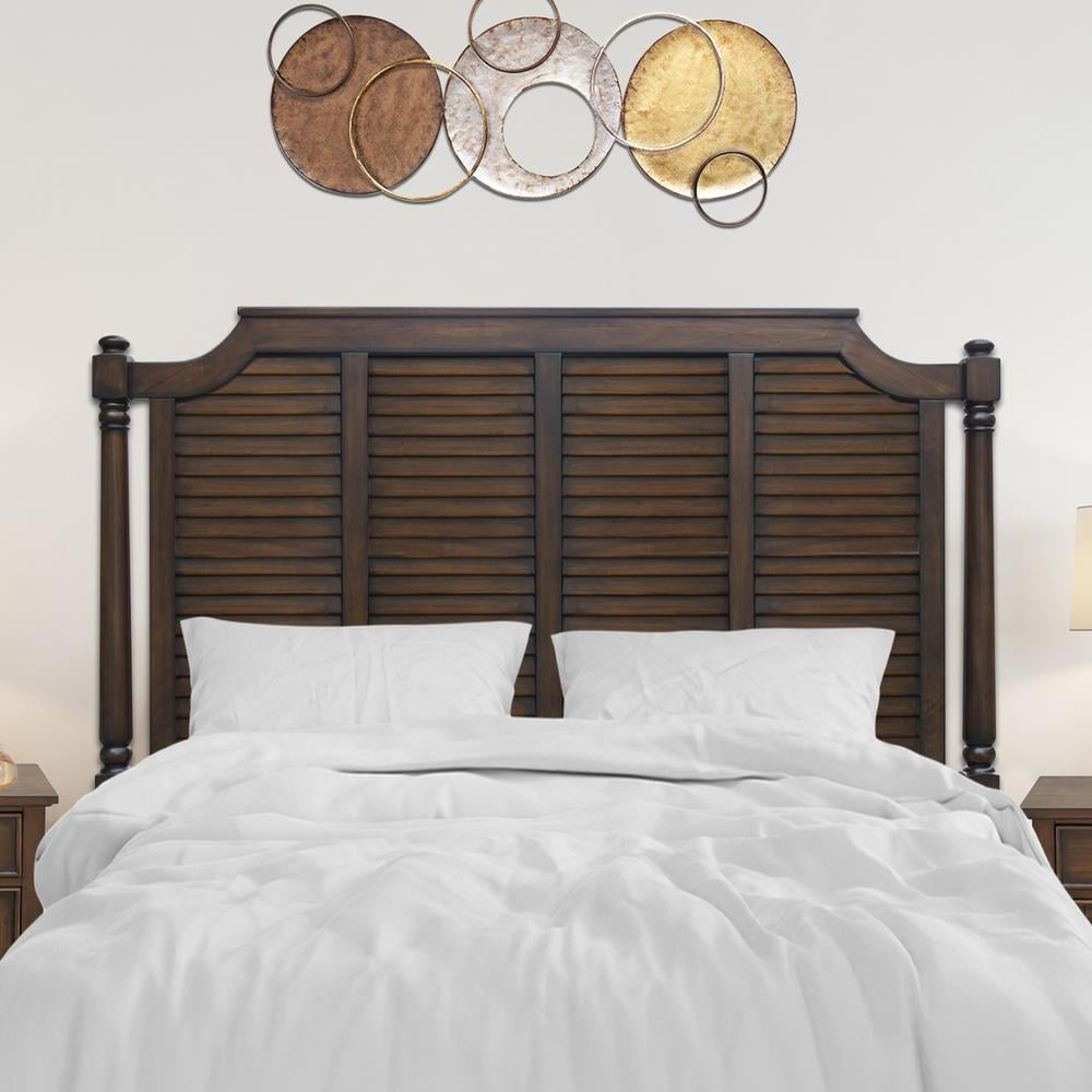 Sunset Trading Shutter Bahama Wood Queen Bed in Tropical Walnut ...