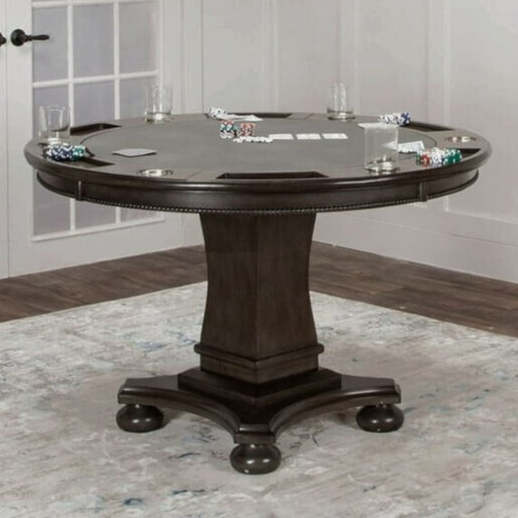 Sunset Trading Vegas 48" Round Reversible Top Wood Dining/Poker Table ...