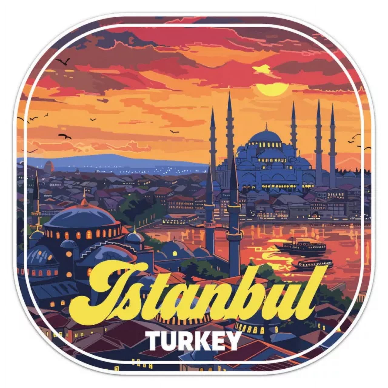 Sunset Turkey Istanbul City Sticker Phone Decal Water Bottle Stickers ...