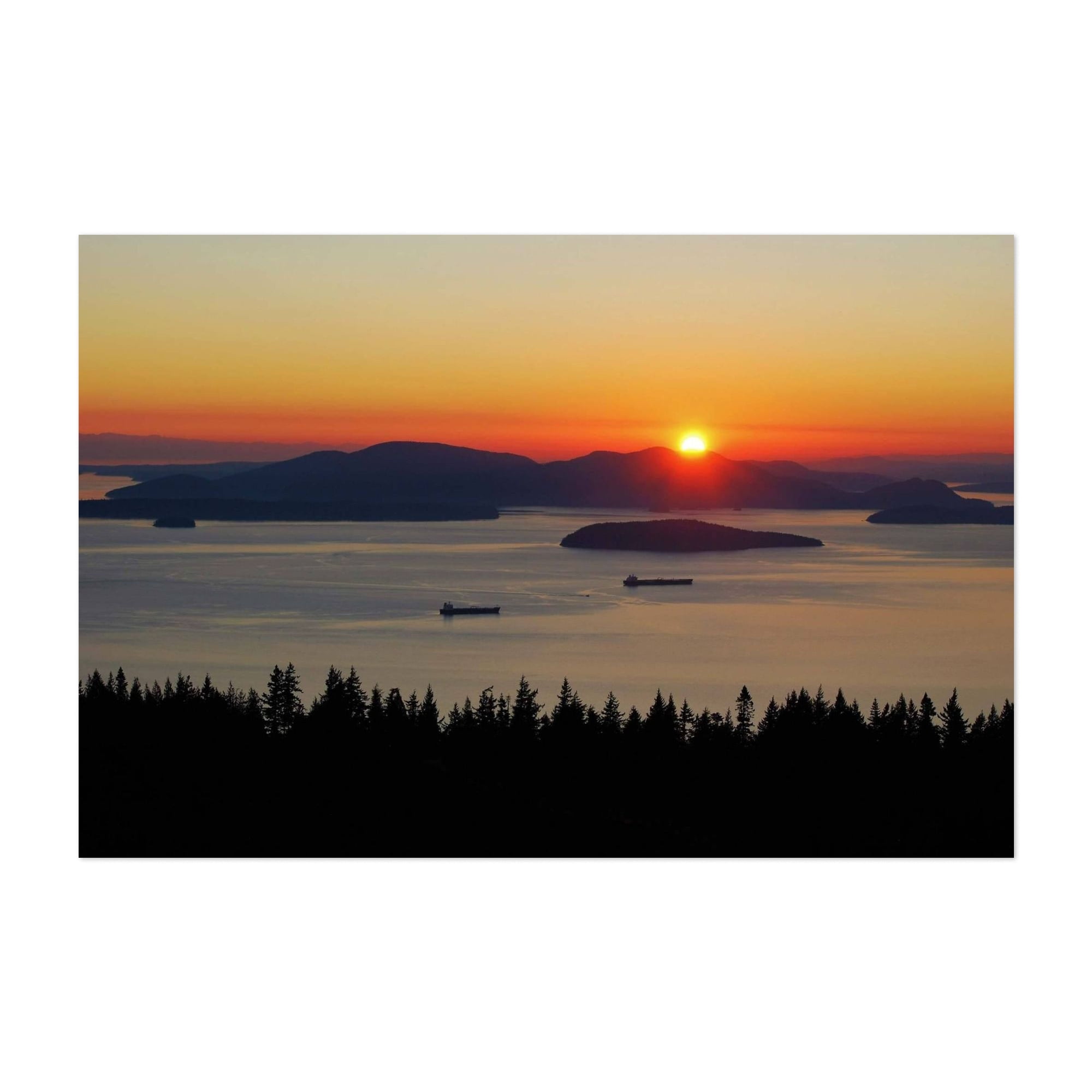 Sunset View of Samish Bay from Chuckanut Mt Bellingham Washington ...