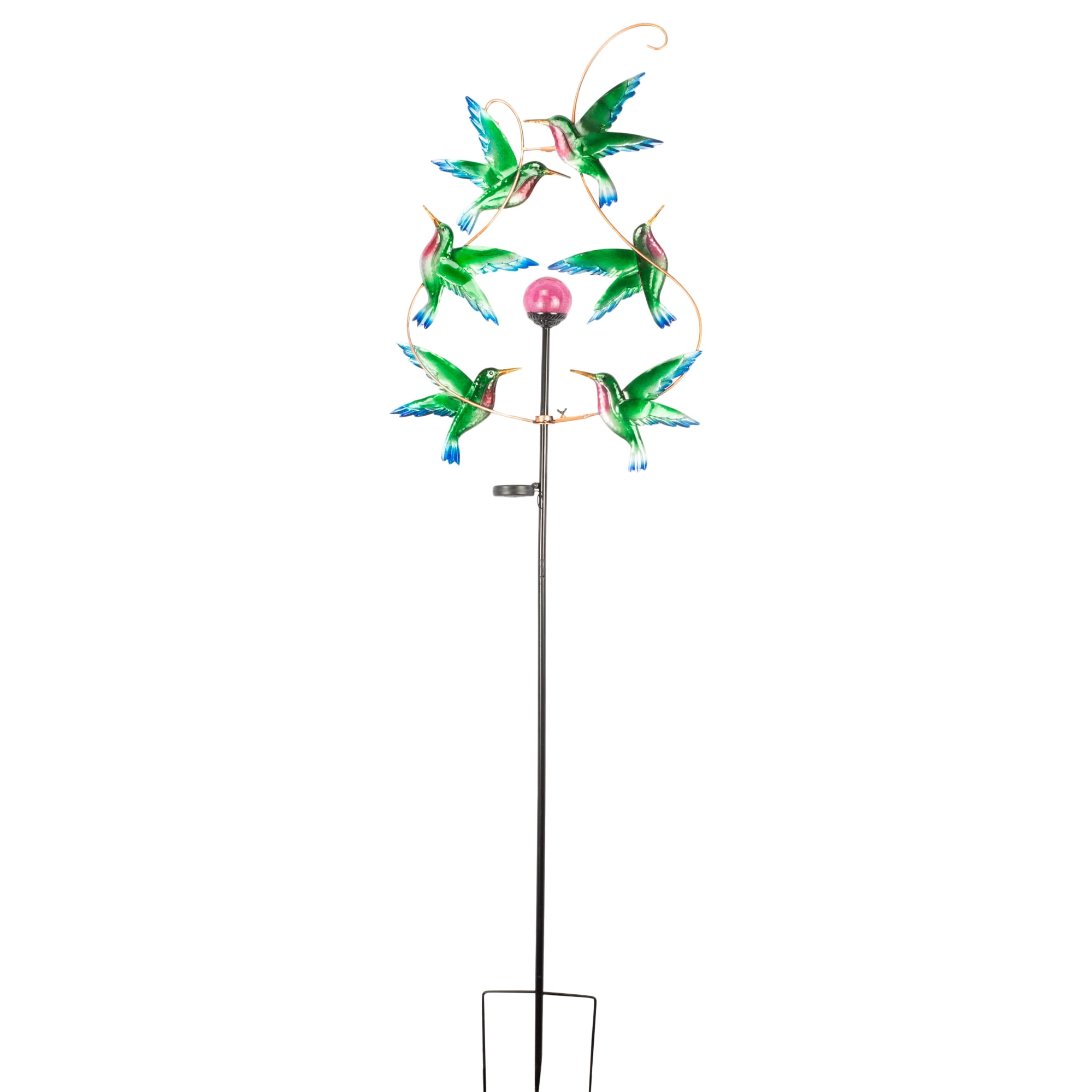 Sunset Vista 93473 Bright Metal Garden Stake Solar Spinner, 81-Inch ...