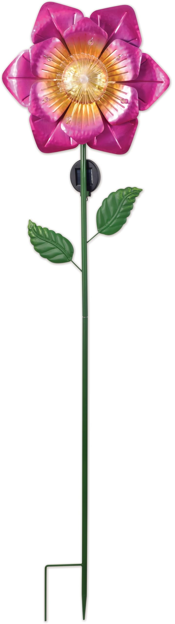 Sunset Vista Design Solar Garden Stakes - Fiber Optic Poppy Decorative ...