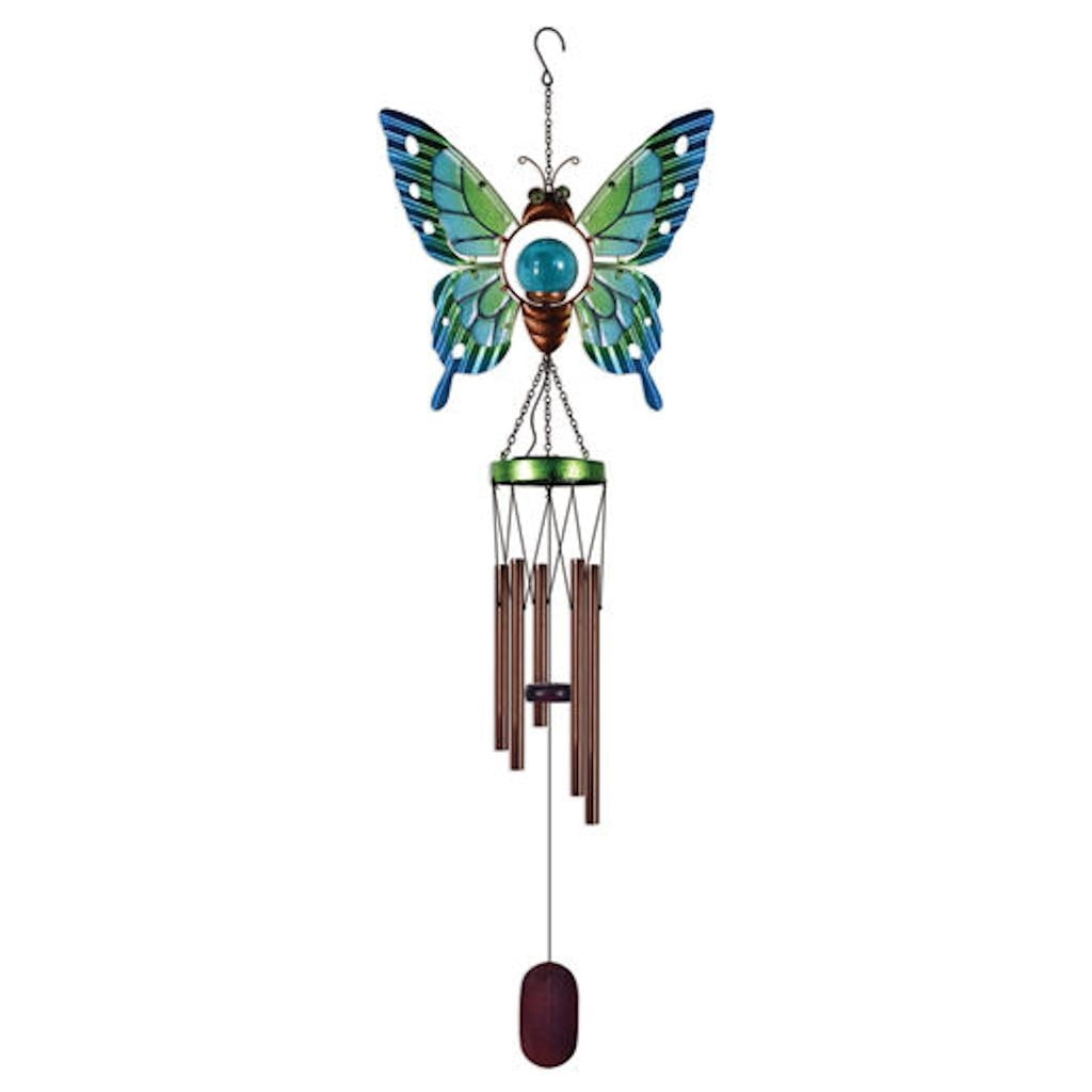 Sunset Vista Designs 412130 - 38" Solar Butterfly Chime Wind Chime ...