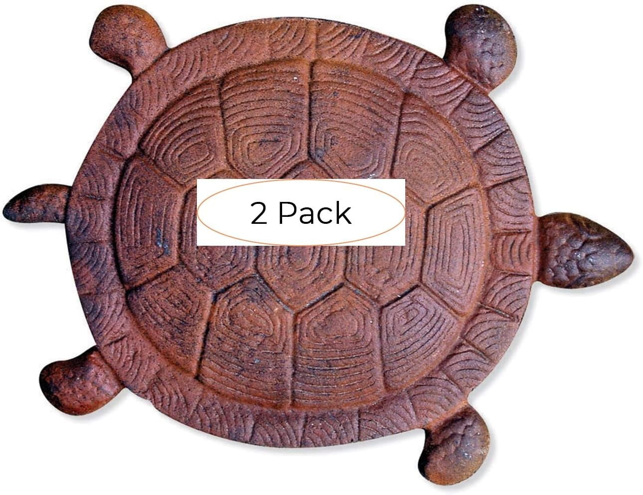 Sunset Vista Designs Cast Iron Turtle Garden Stepping Stone, 13-Inch ...