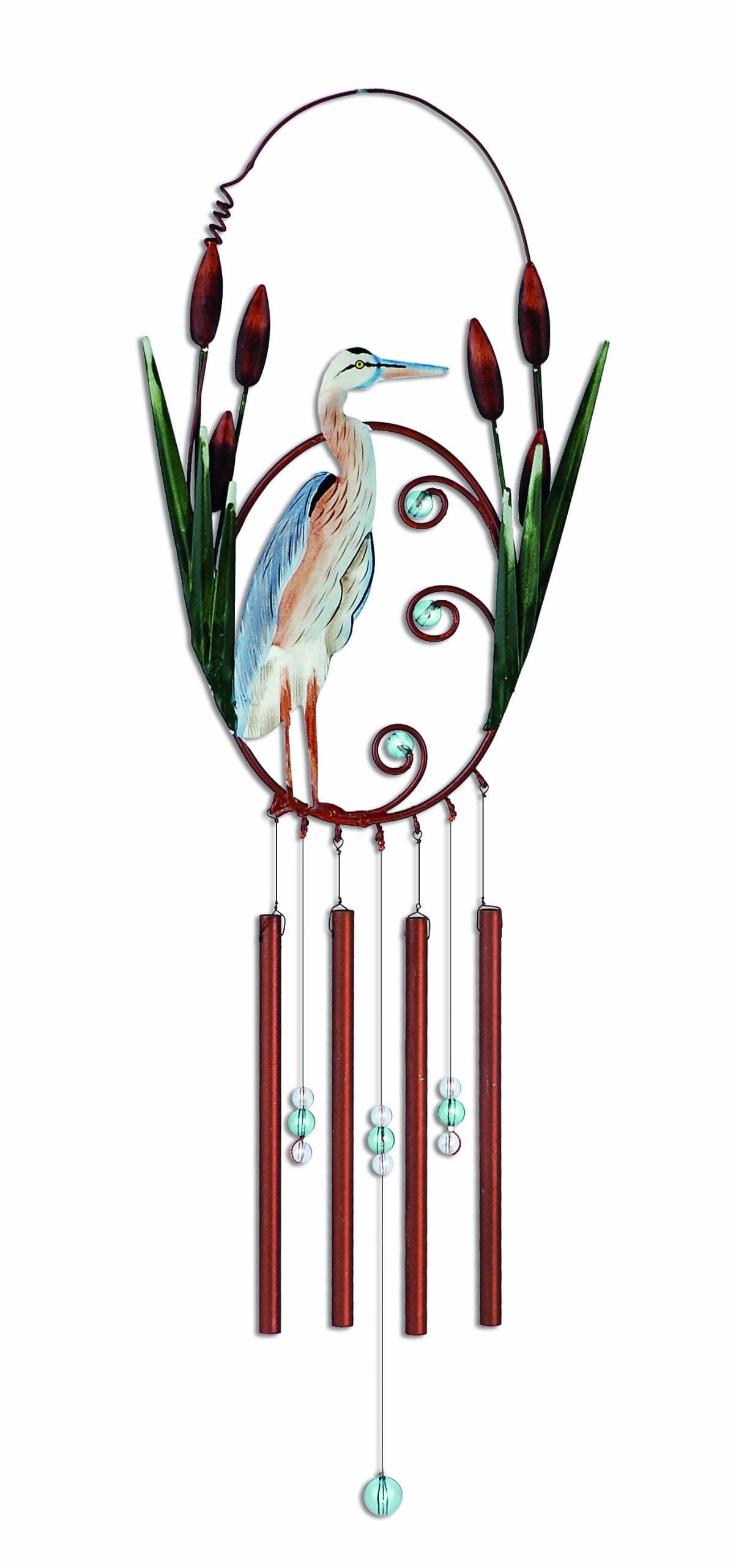 Sunset Vista Designs Kathy Hatch Blue Heron Wind Chime, 18", Seaside ...