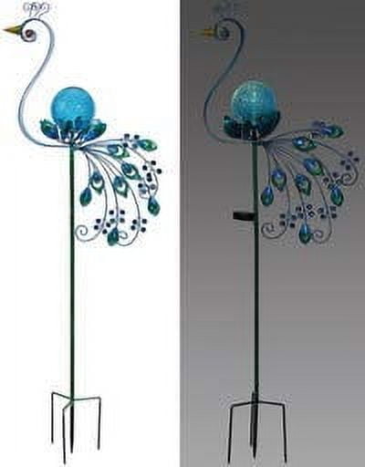 Sunset Vista Solar Peacock Spinner Stake 60" - Walmart Business Supplies