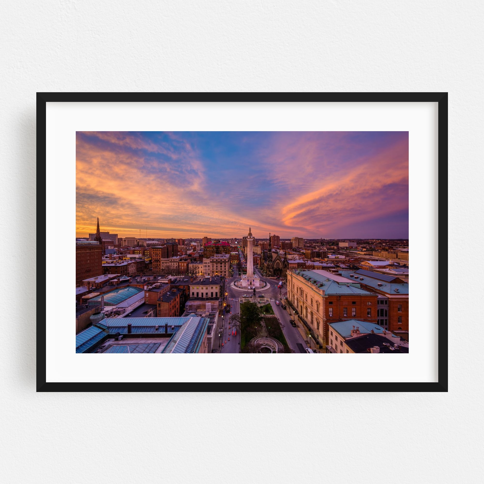 Sunset over the Washington Monument - Baltimore Maryland Photography ...