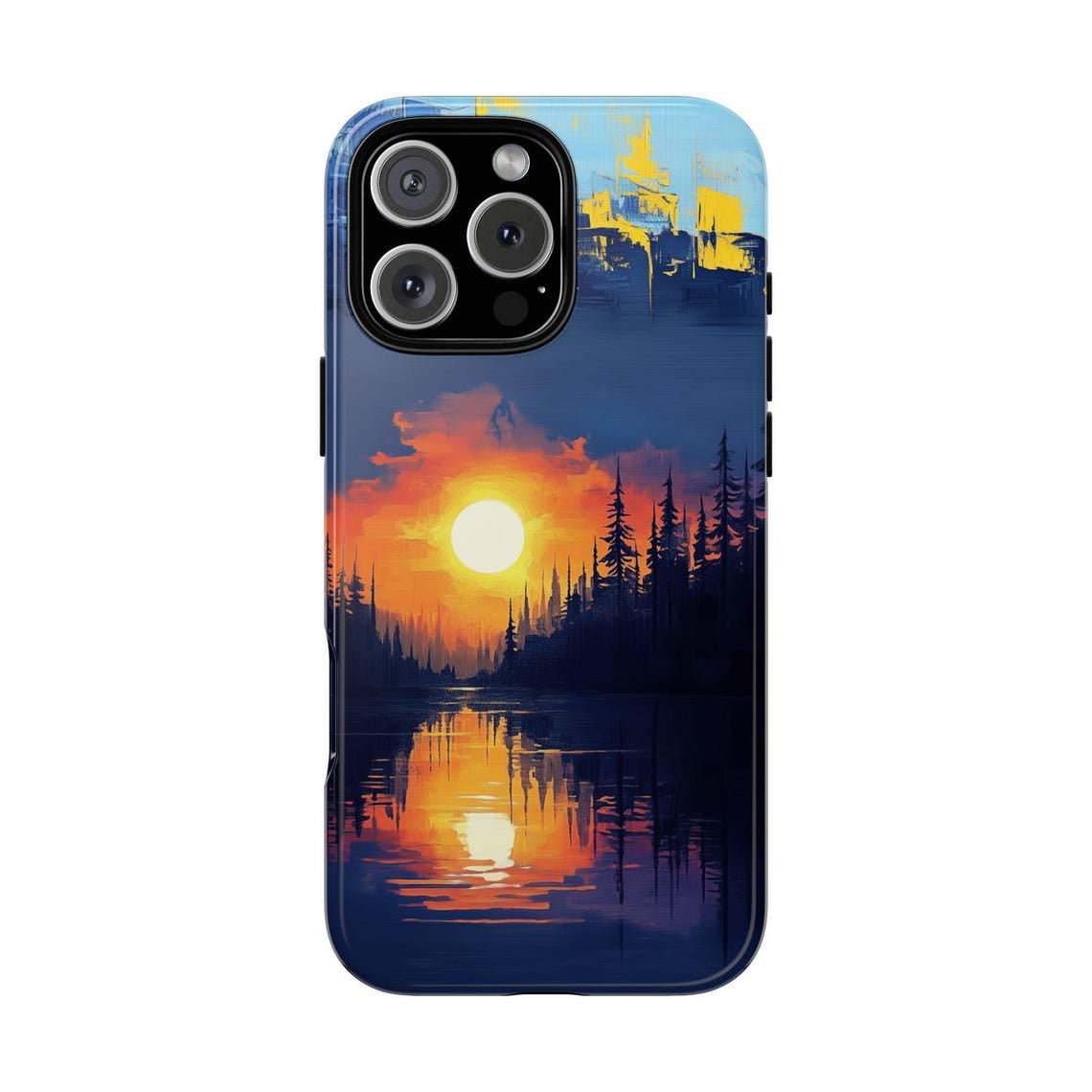 Sunset Wilderness Forest Tree Oil Paint Landscape Art Case with iPhone ...