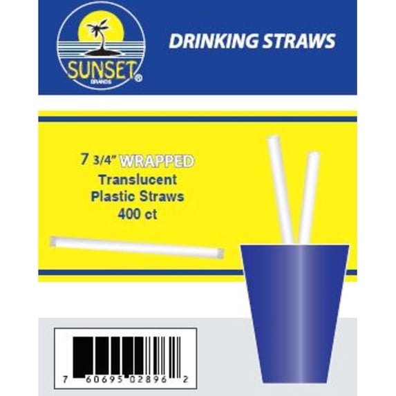 Sunset Wrapped Straws 7.75 Inch 400 Count - Walmart.com