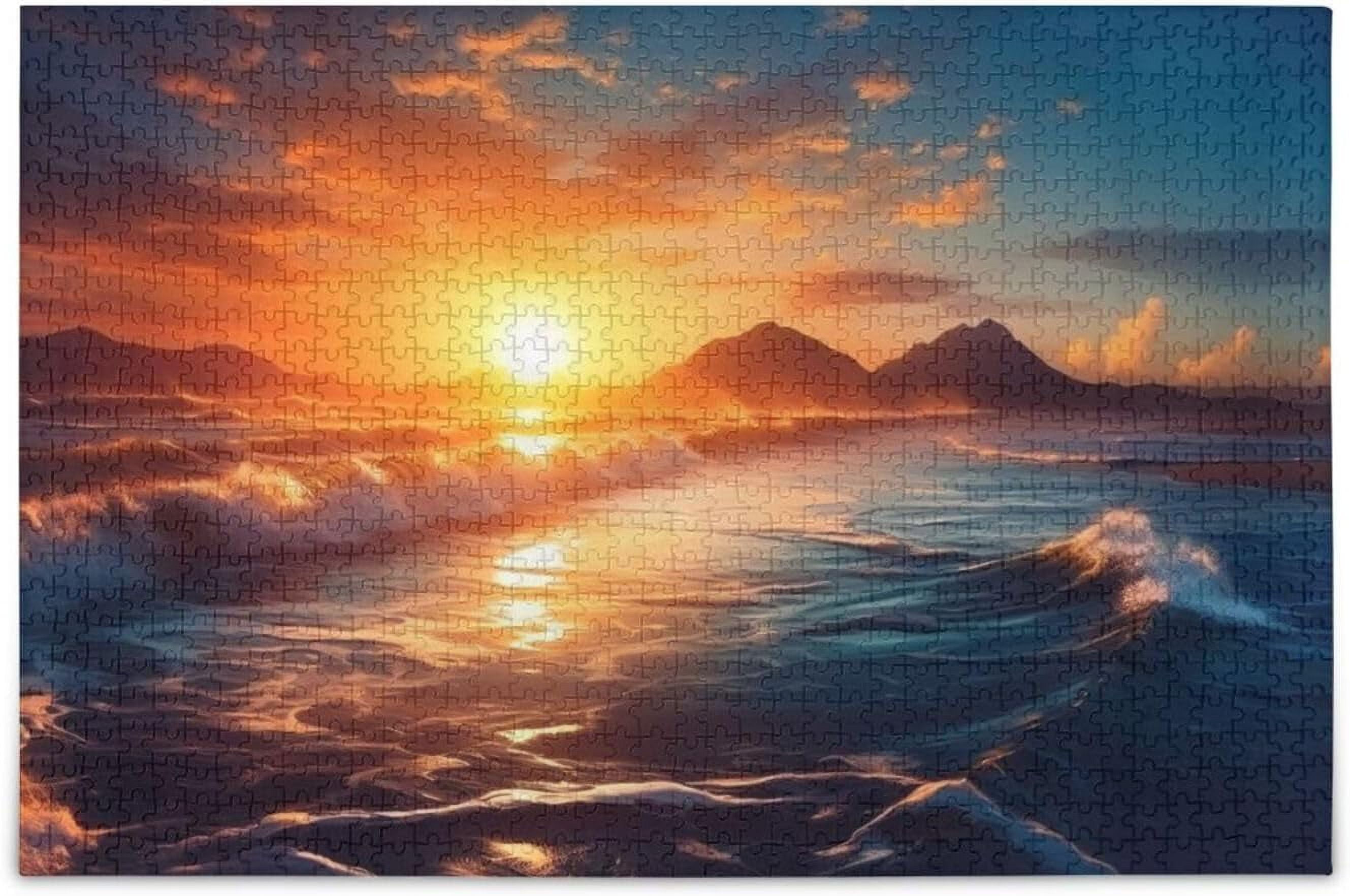 Sunset by The Seaside Jigsaw Puzzle 1000 PiecesDie-Cut Puzzle Pieces ...