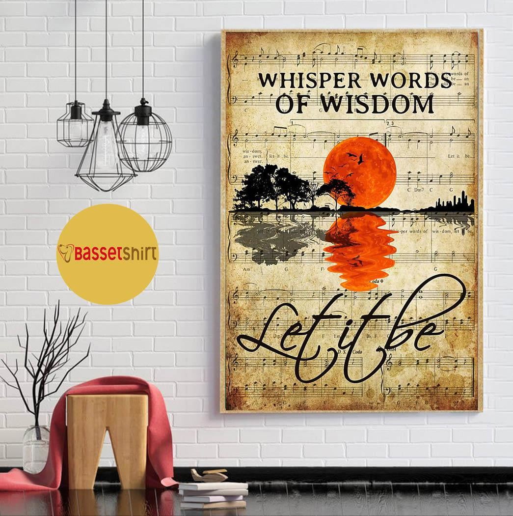 Sunset guitar lake whisper words of wisdom let it be 24 x 36 Inch ...
