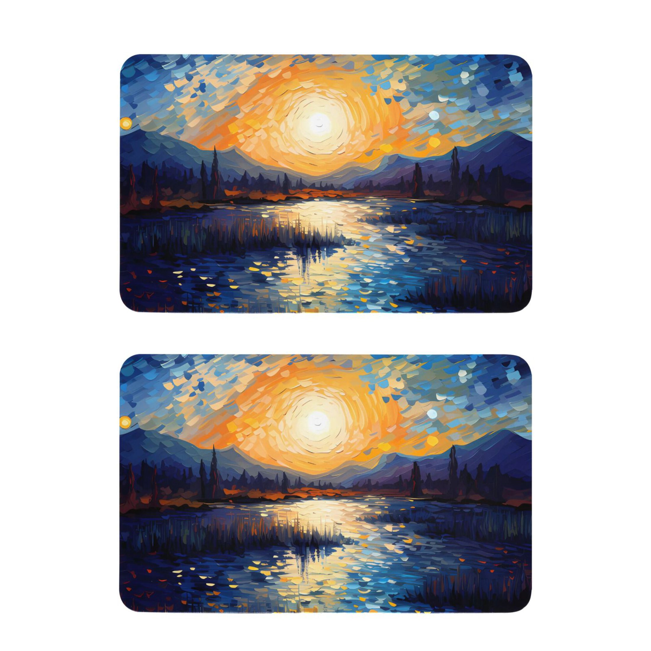 Sunset in Blue Fridge Magnetic Sticker Refrigerator Magnets Kitchen ...