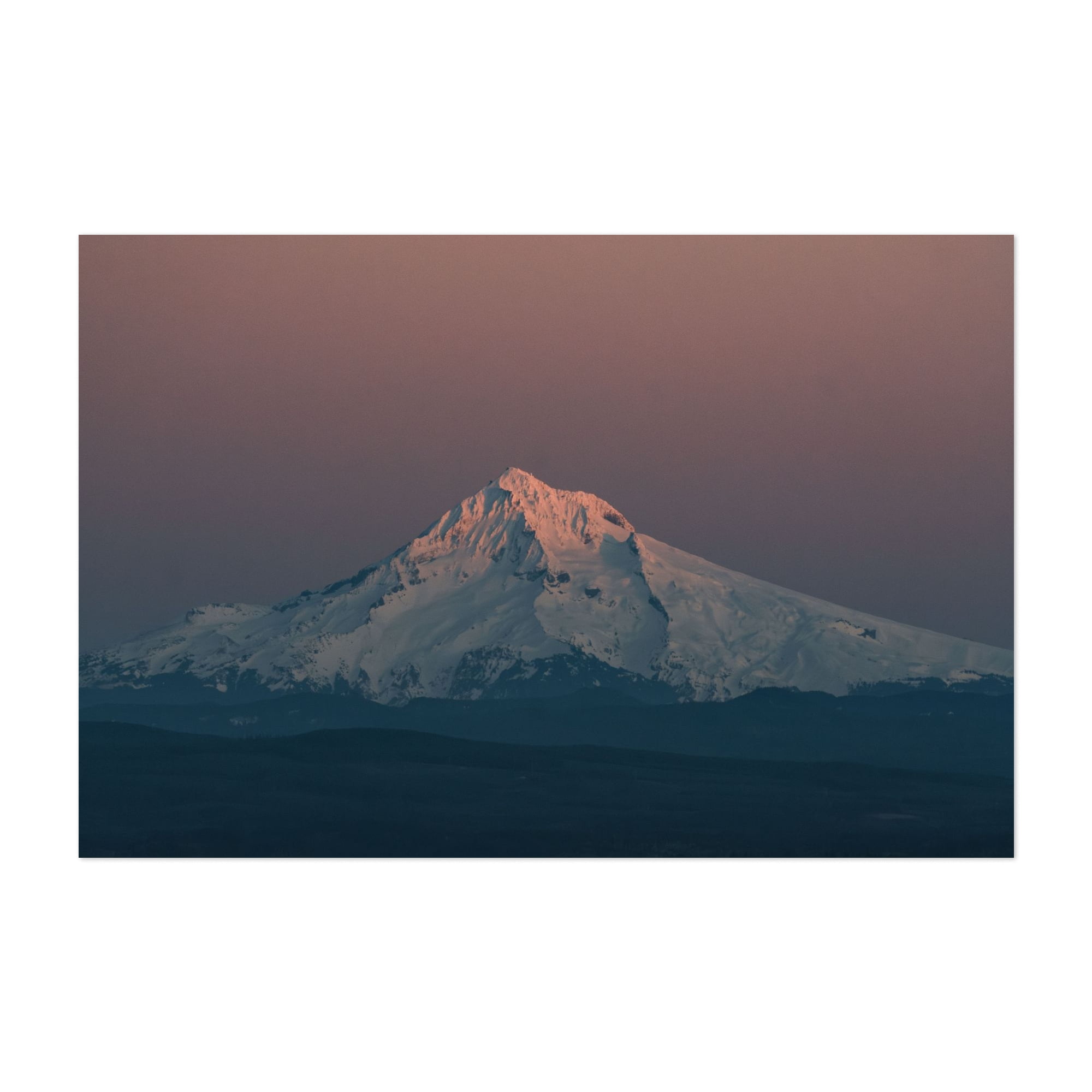 Sunset on Mount Hood - Portland Oregon Photography Mountain Sunset Snow ...