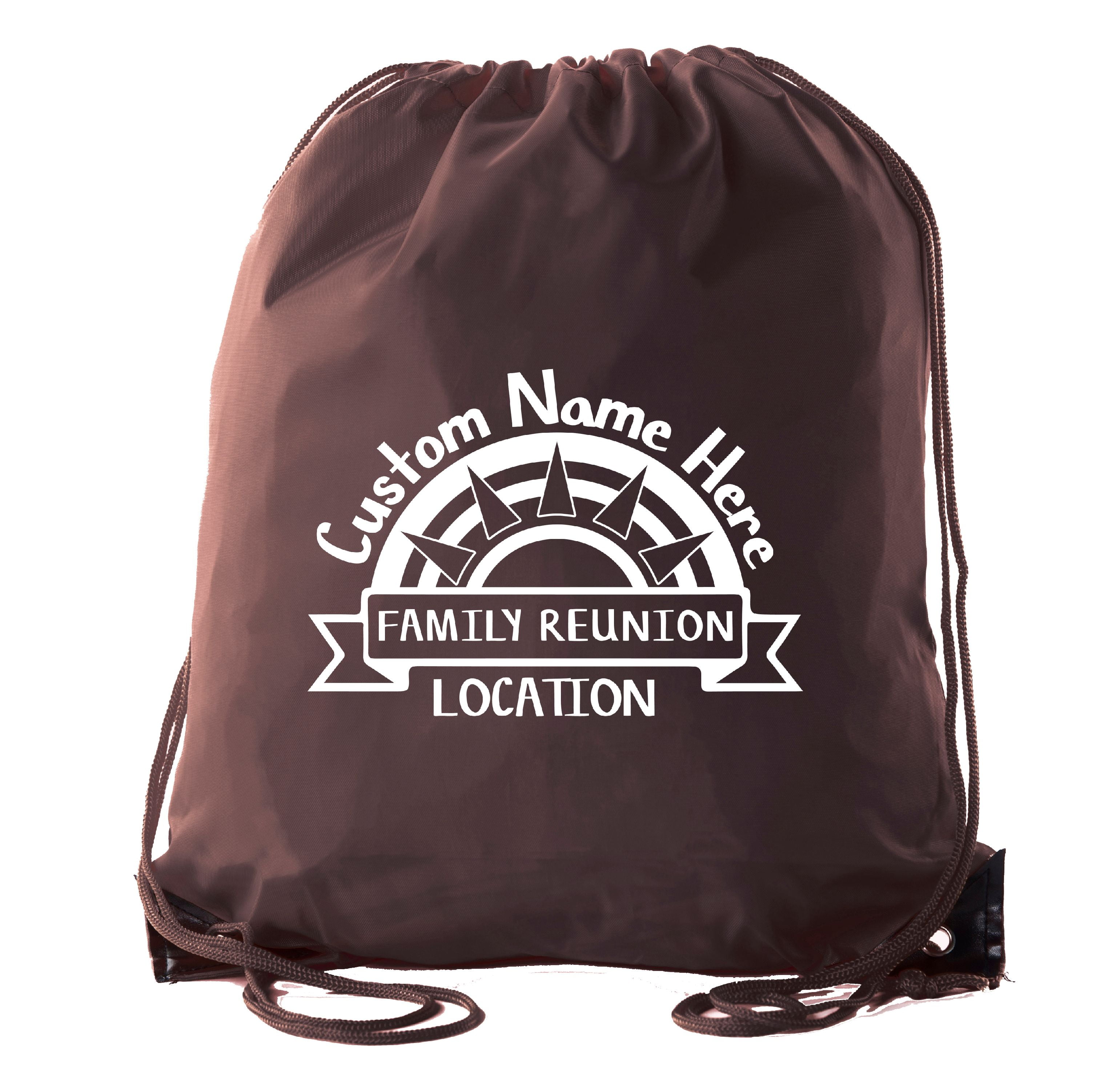 Sunset with name and Date white print-Family Reunion Party Favor Bags ...
