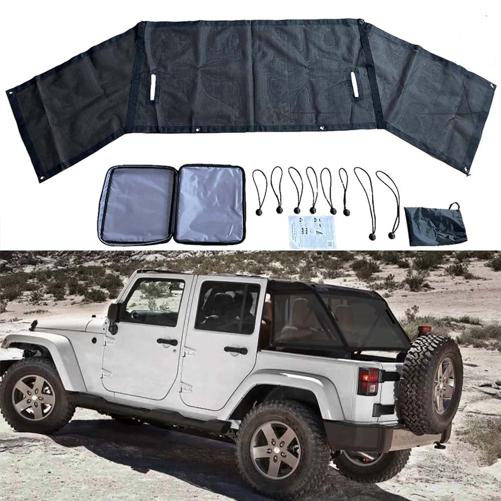 Sunshade Mesh Shade Top Cover fits Jeep Wrangler JK JKU 2007-2017 4 ...