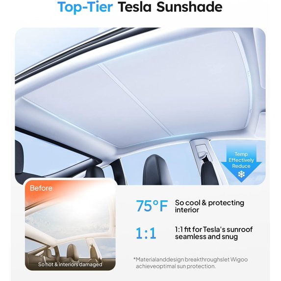 Sunshade Roof [Never Sag, Nano Ice-Crystal Coatings] 3-Gen Heat ...